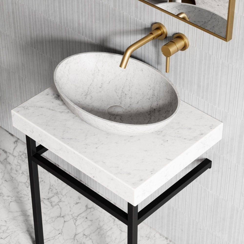 LOMAZZO | Carrara marble washbasin countertop By LUSSO