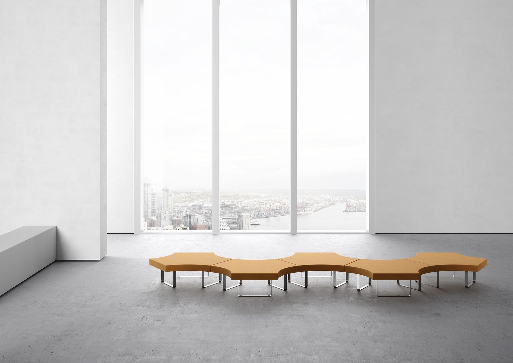 Upholstered bench LONGWAY M By Segis design Bartoli Design