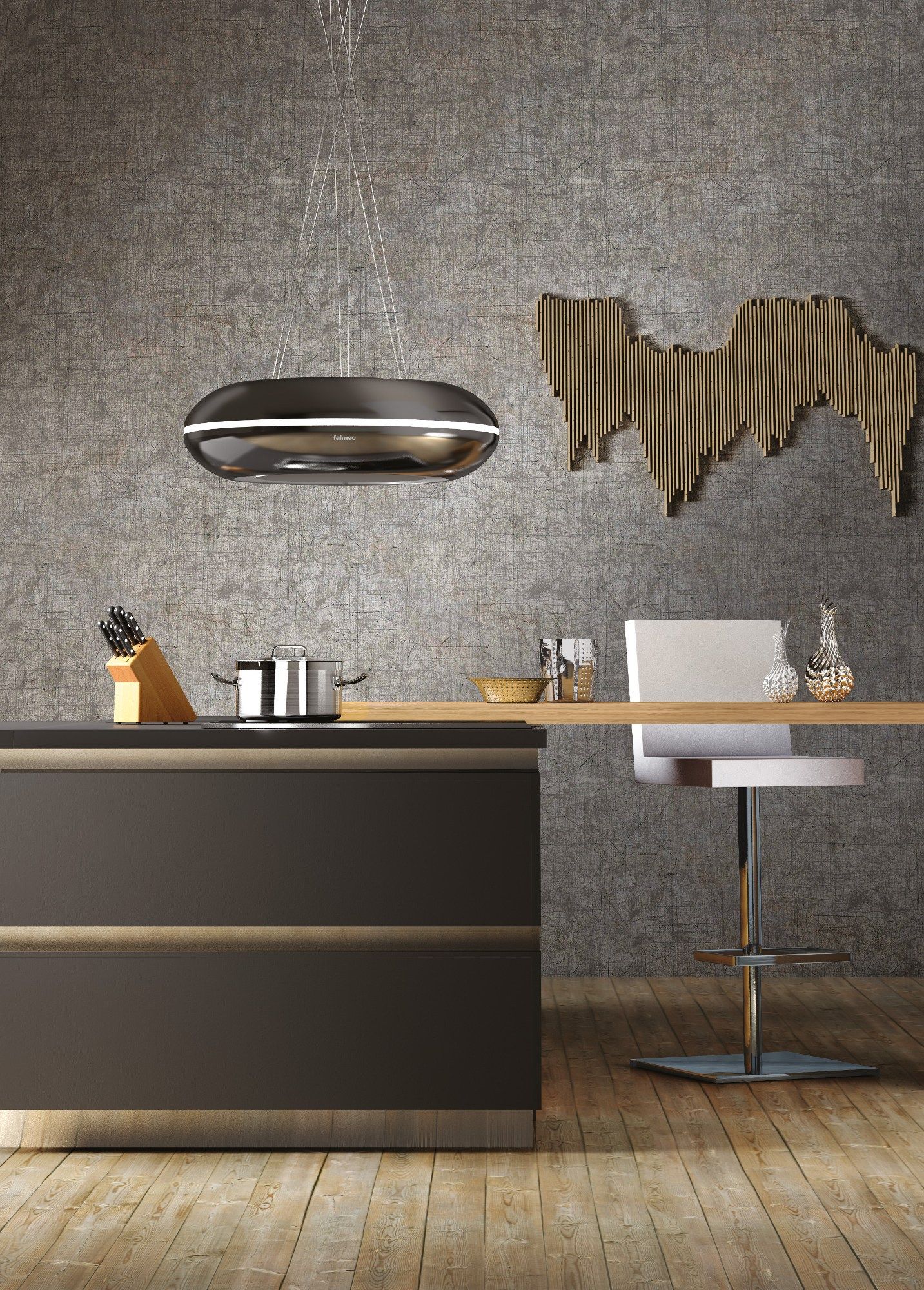 LOOP Steel island hood By Falmec | design Emo Design