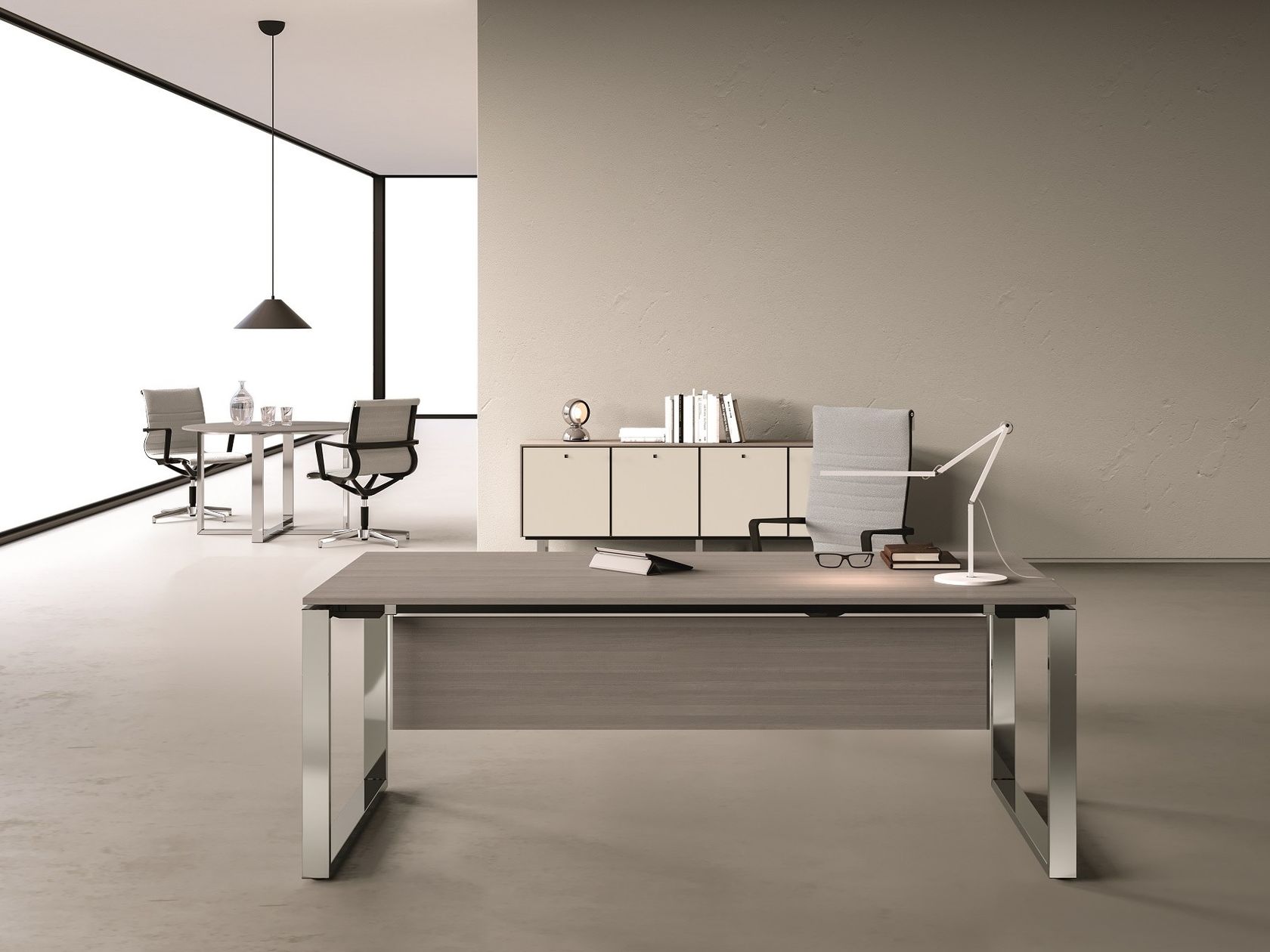 LOOPY Aluminium and wood executive desk By Bralco | design Gianantonio ...