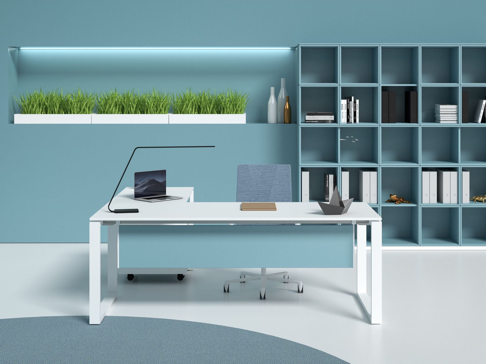 LOOPY Aluminium and wood executive desk By Bralco | design Gianantonio ...