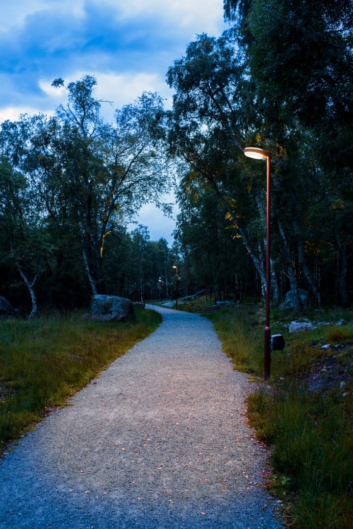 LP CAPSULE LED street lamp on pole By Louis Poulsen | design Henning Larsen