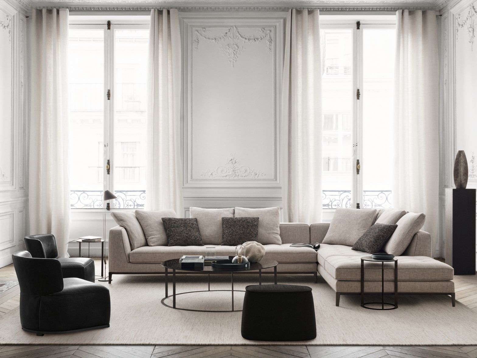 LUCREZIA SOFT Leather sofa By Maxalto | design Antonio Citterio