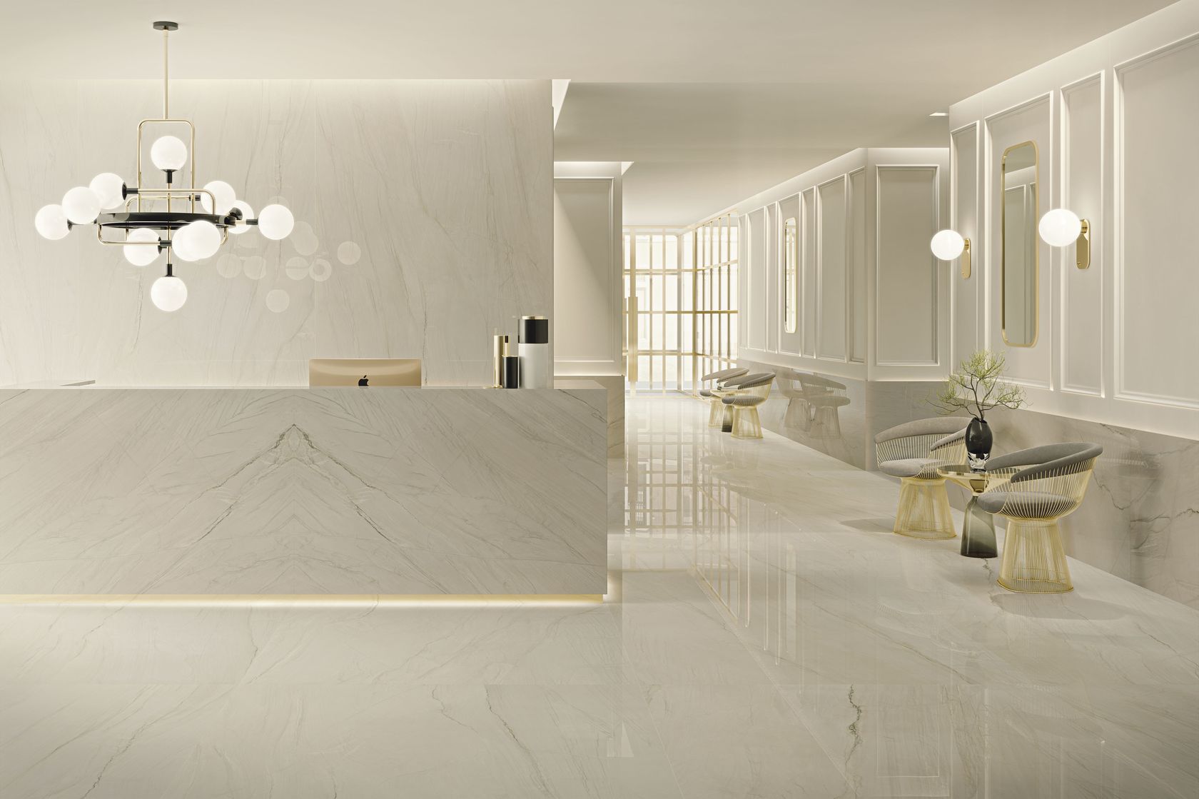 LUX EXPERIENCE CALACATTA MONT BLANC Porcelain stoneware flooring with ...