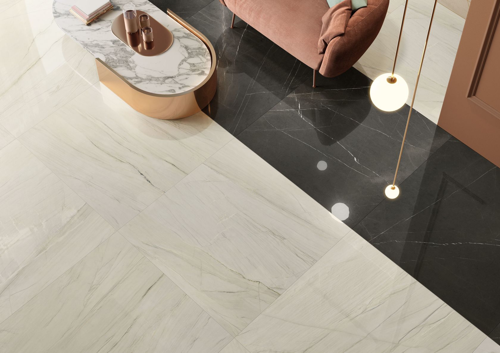 LUX EXPERIENCE CALACATTA MONT BLANC Porcelain stoneware flooring with ...