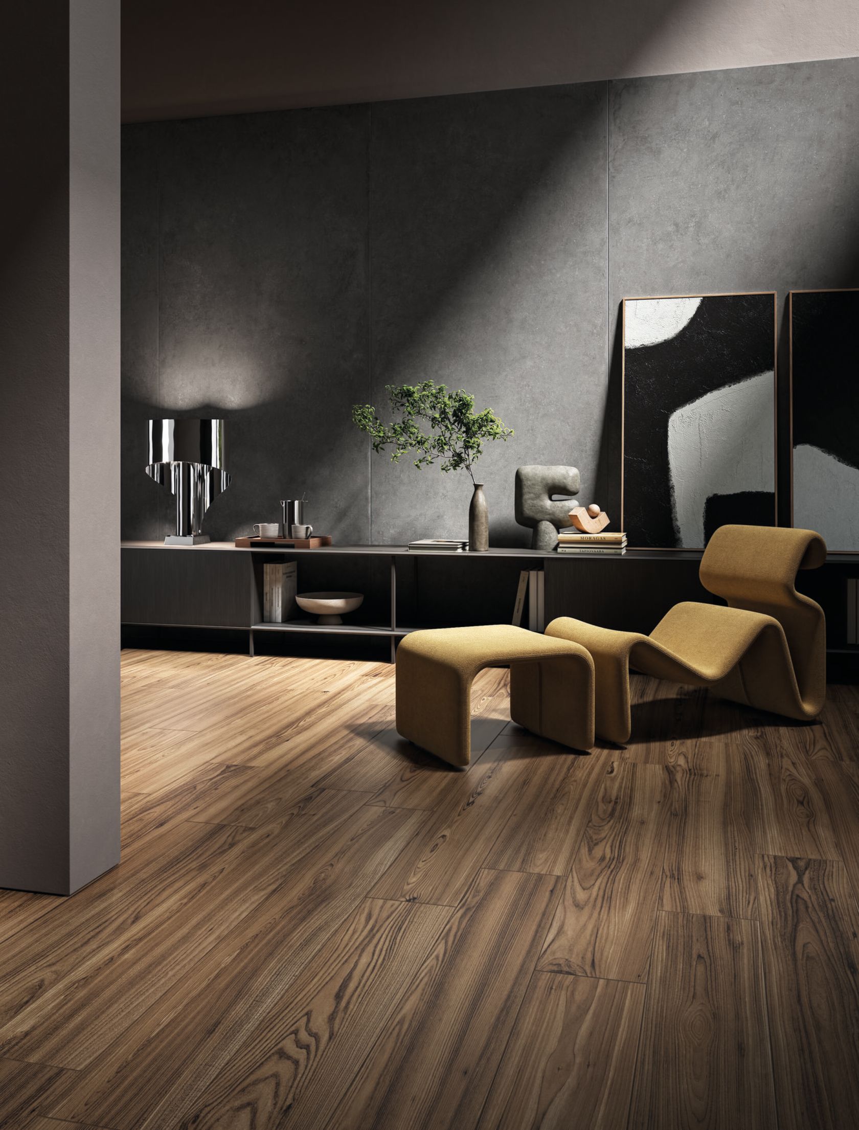 YAKISUGI Full-body porcelain stoneware wall/floor tiles with wood effect By LaFaenza