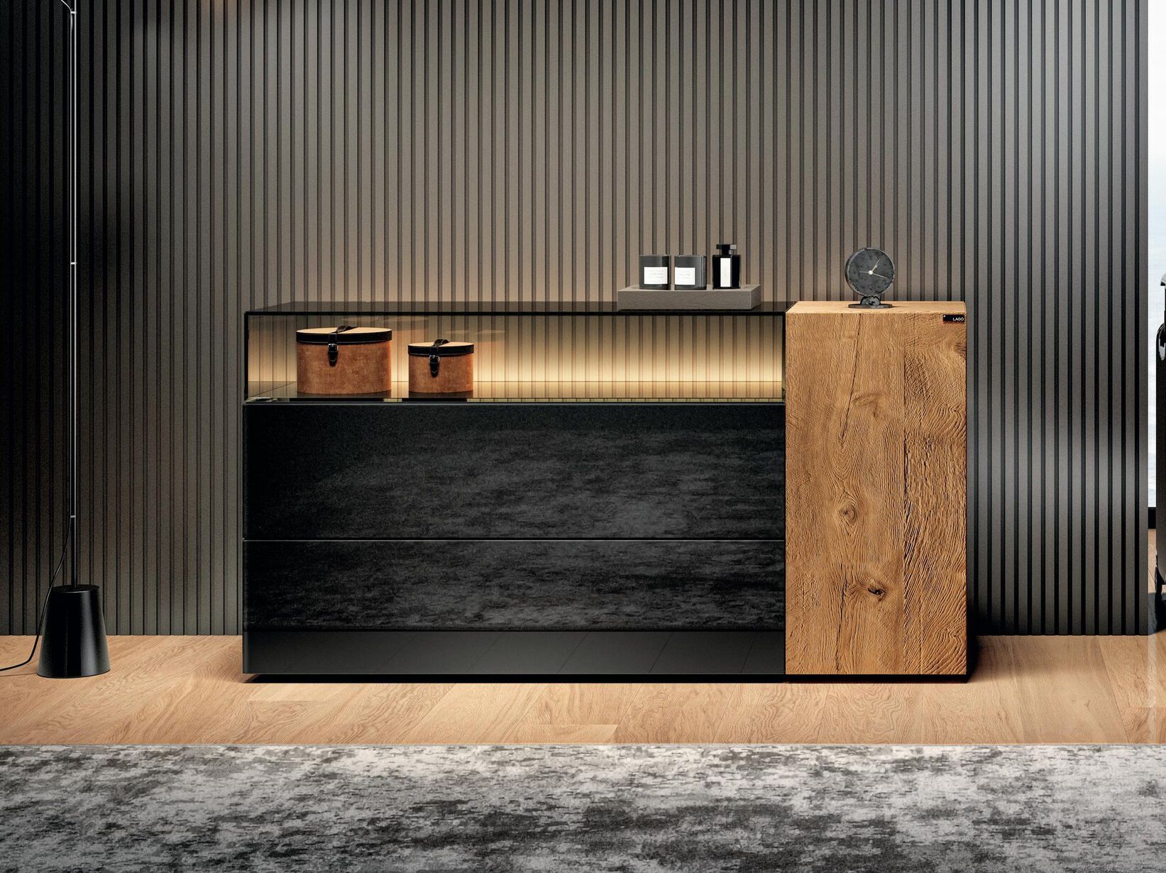 36E8 GLASS 1904 Glass chest of drawers By Lago | design Daniele Lago