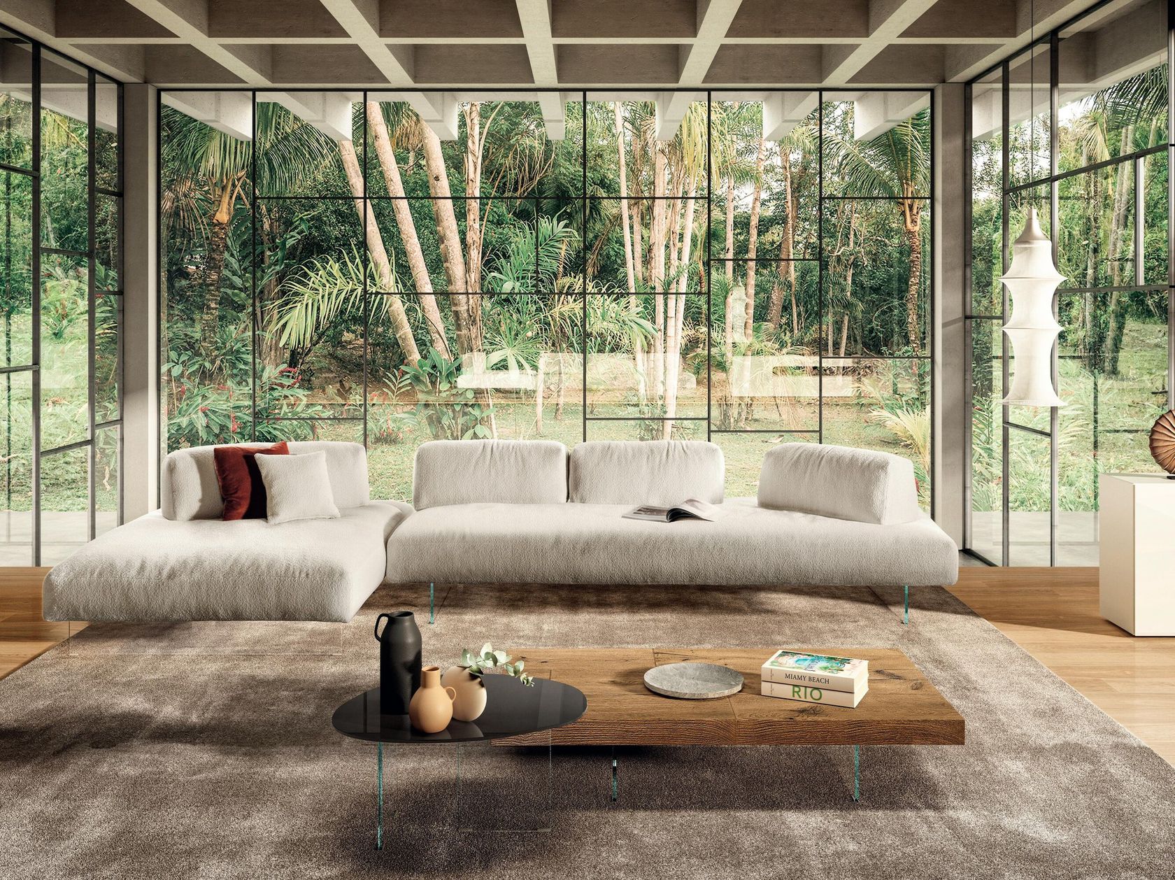 AIR SOFT FREE - 1916 Fabric sofa with chaise longue By Lago | design ...