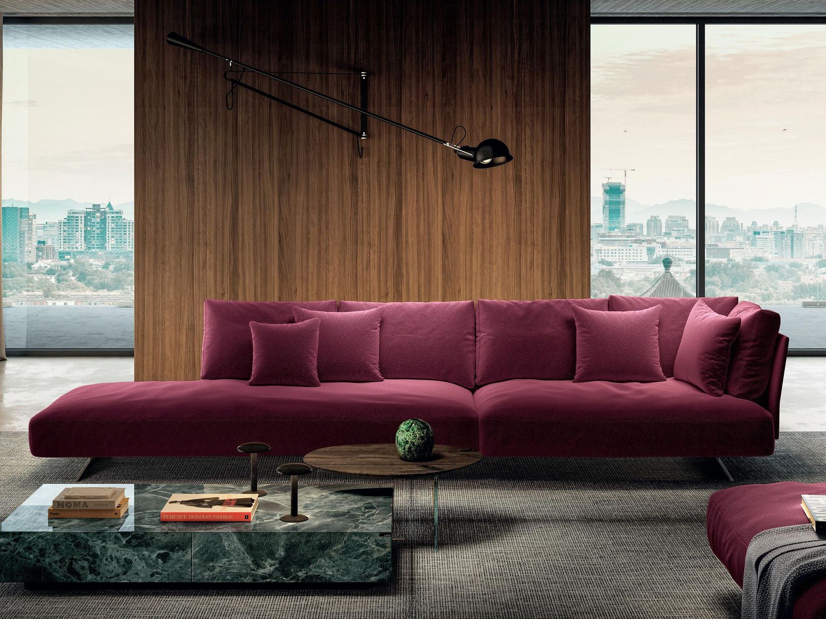 AIR SOFT FREE - 2698 Sectional fabric sofa By Lago | design Daniele Lago