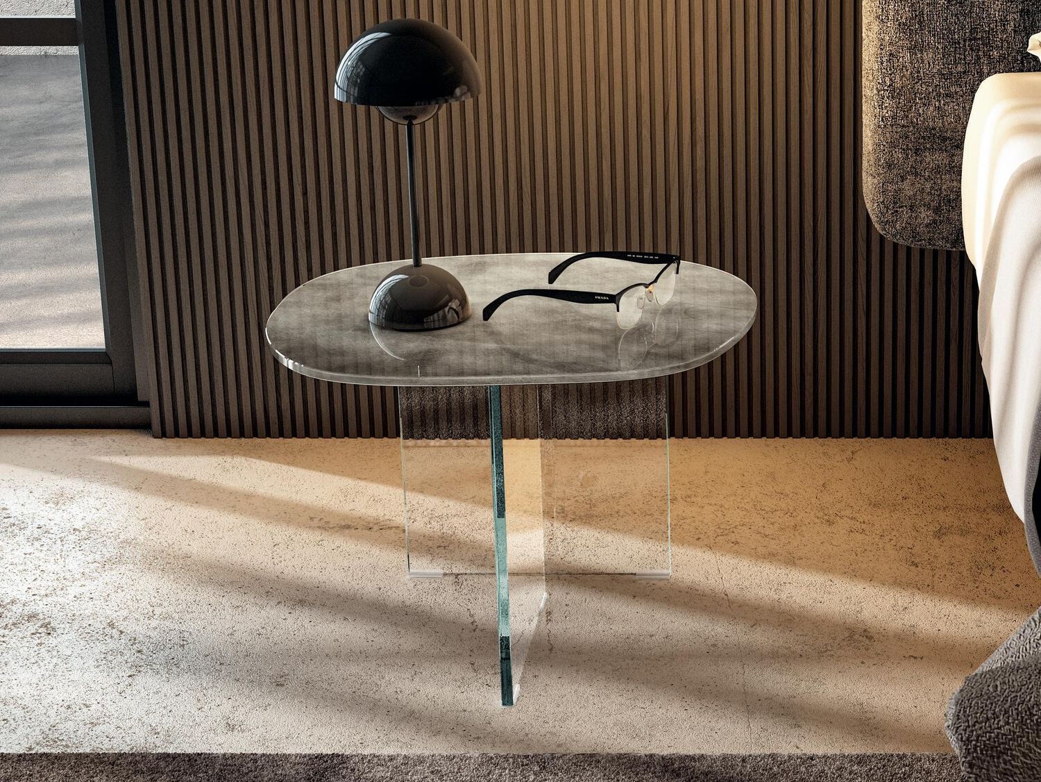 PLEASURE 1417 - 1418 - 1419 Glass coffee table / bedside table By Lago ...