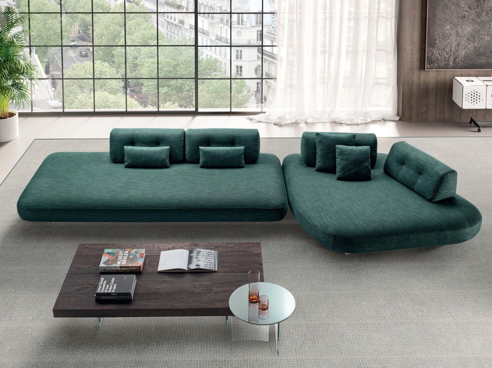 SAND - 1153 Corner fabric sofa By Lago | design Daniele Lago