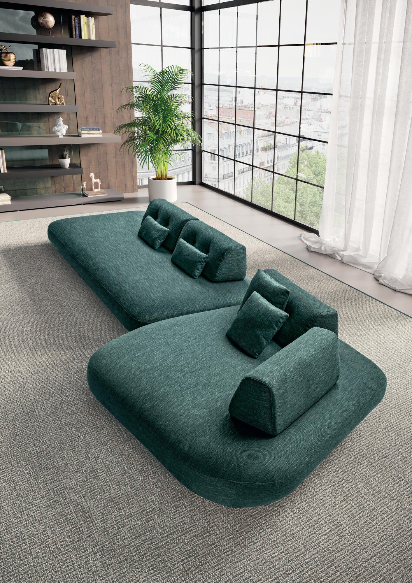 SAND - 1153 Corner fabric sofa By Lago | design Daniele Lago