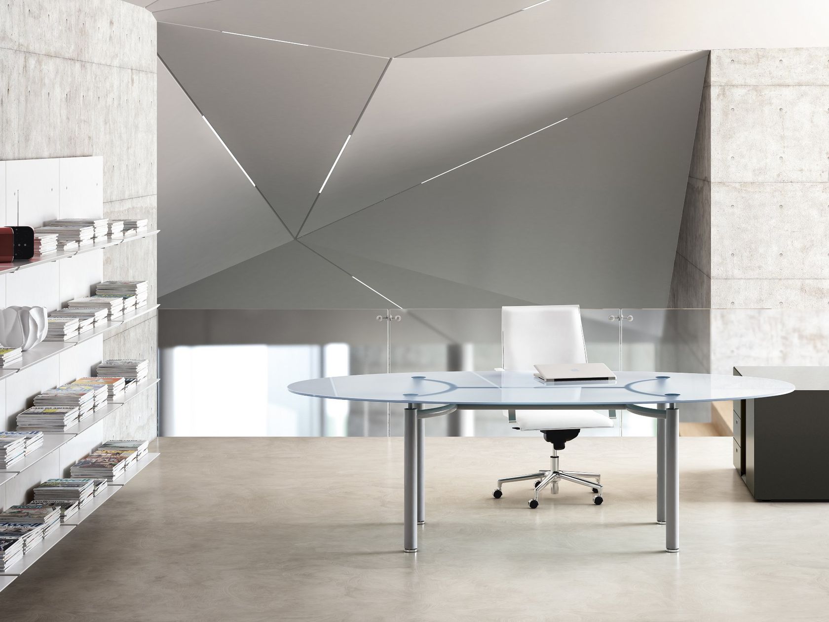 MÈTA | Crystal office desk By FANTONI