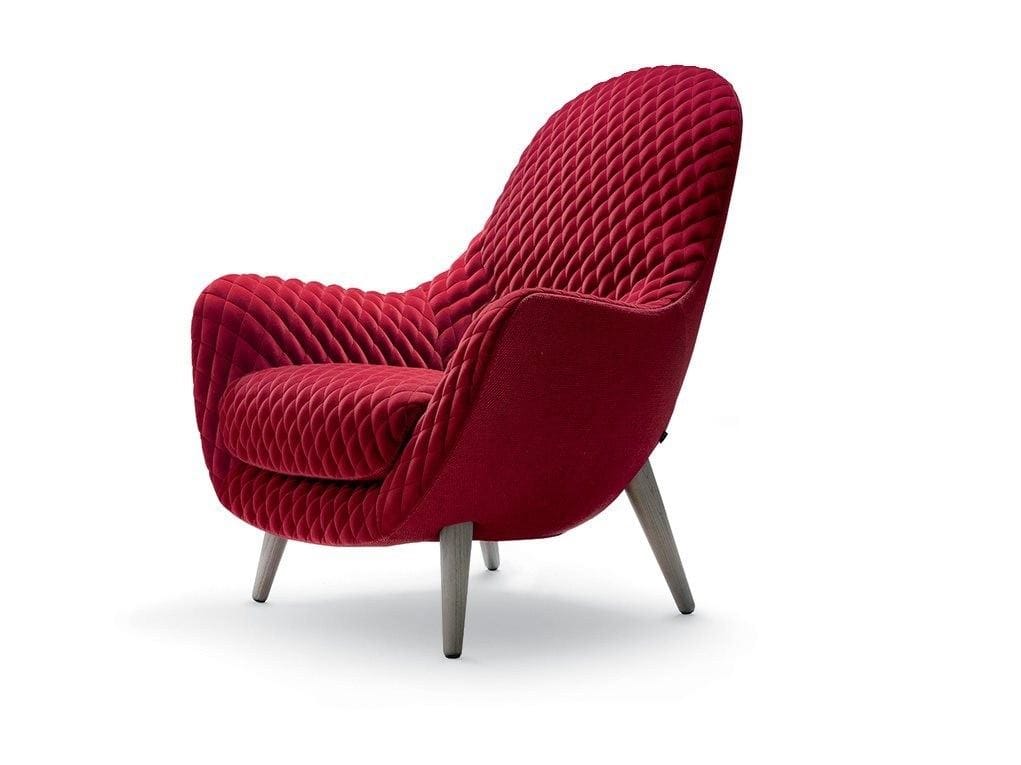 MAD KING Upholstered fabric armchair with armrests By Poliform | design ...