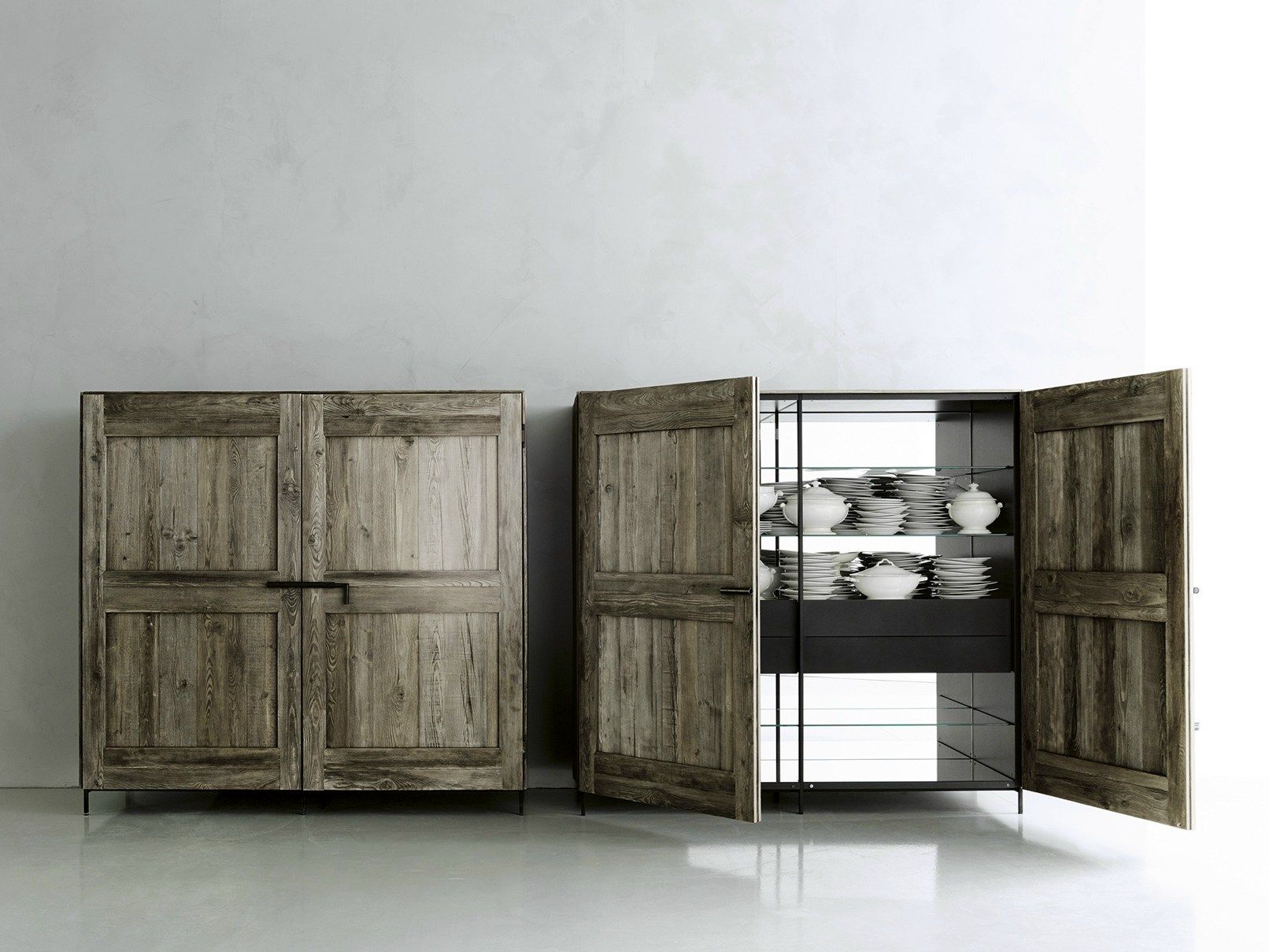 Solid wood highboard with doors MADIA By Boffi design Piero Lissoni