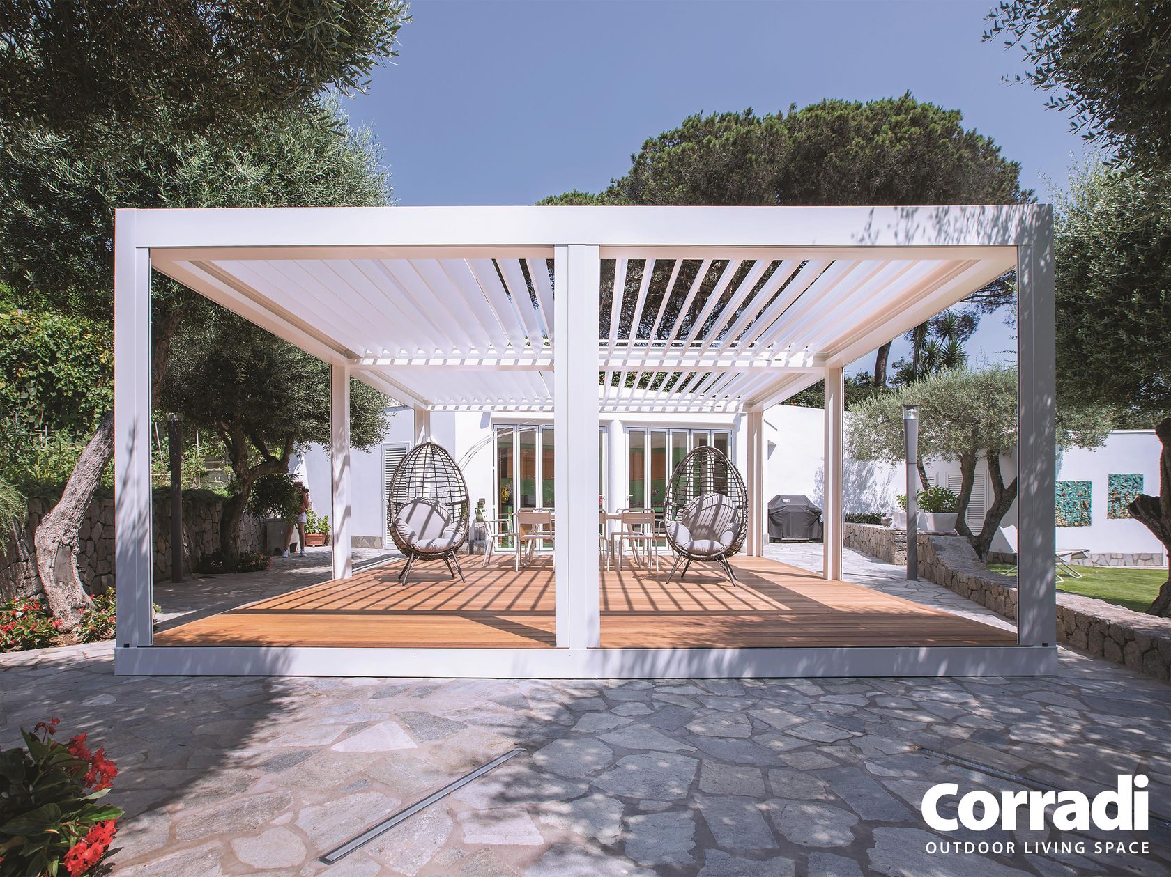 MAESTRO | Pergola with adjustable louvers Aluminium pergola with ...
