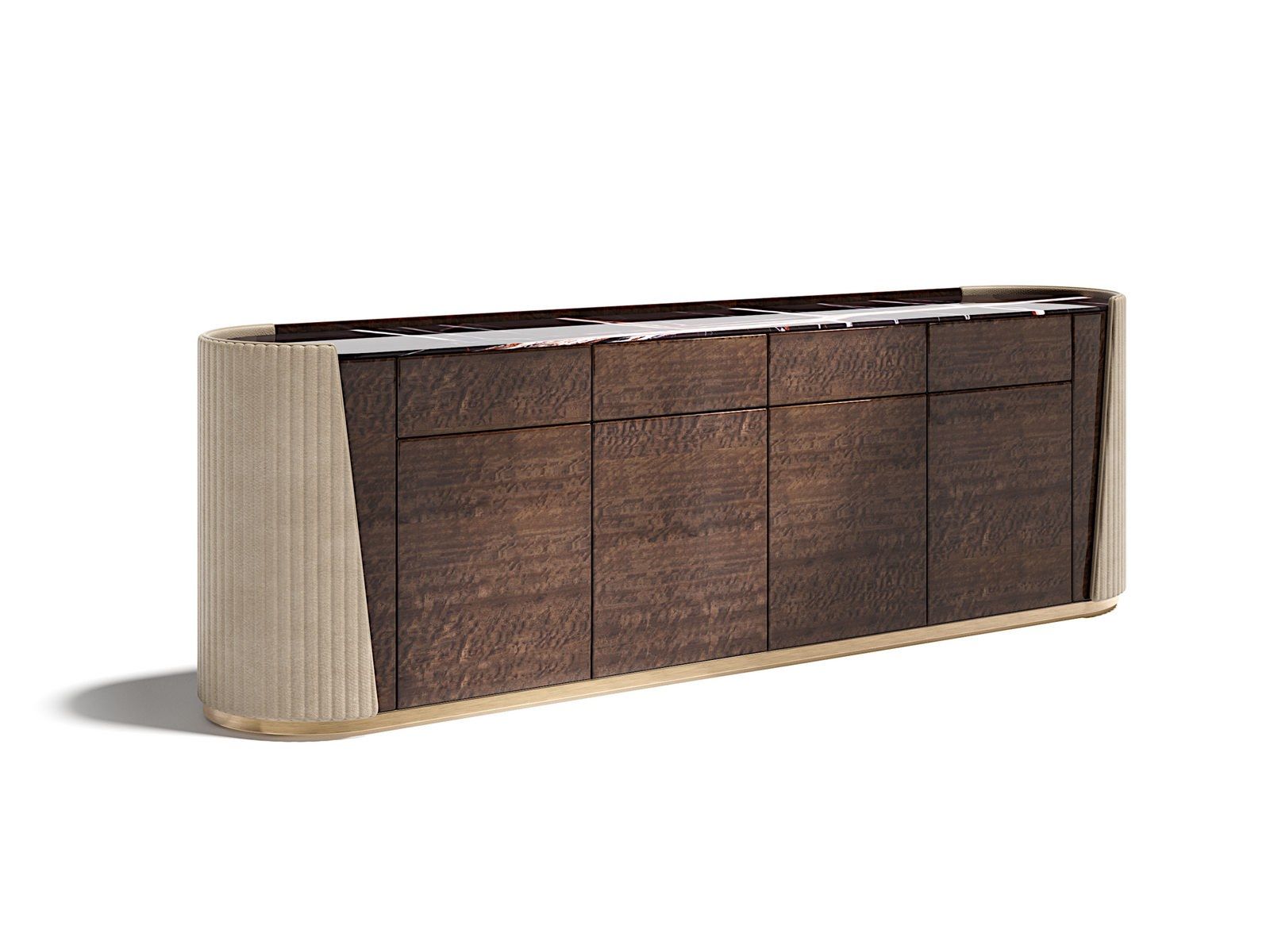 MAJESTIC Wooden and leather sideboard with doors and drawers By Capital ...