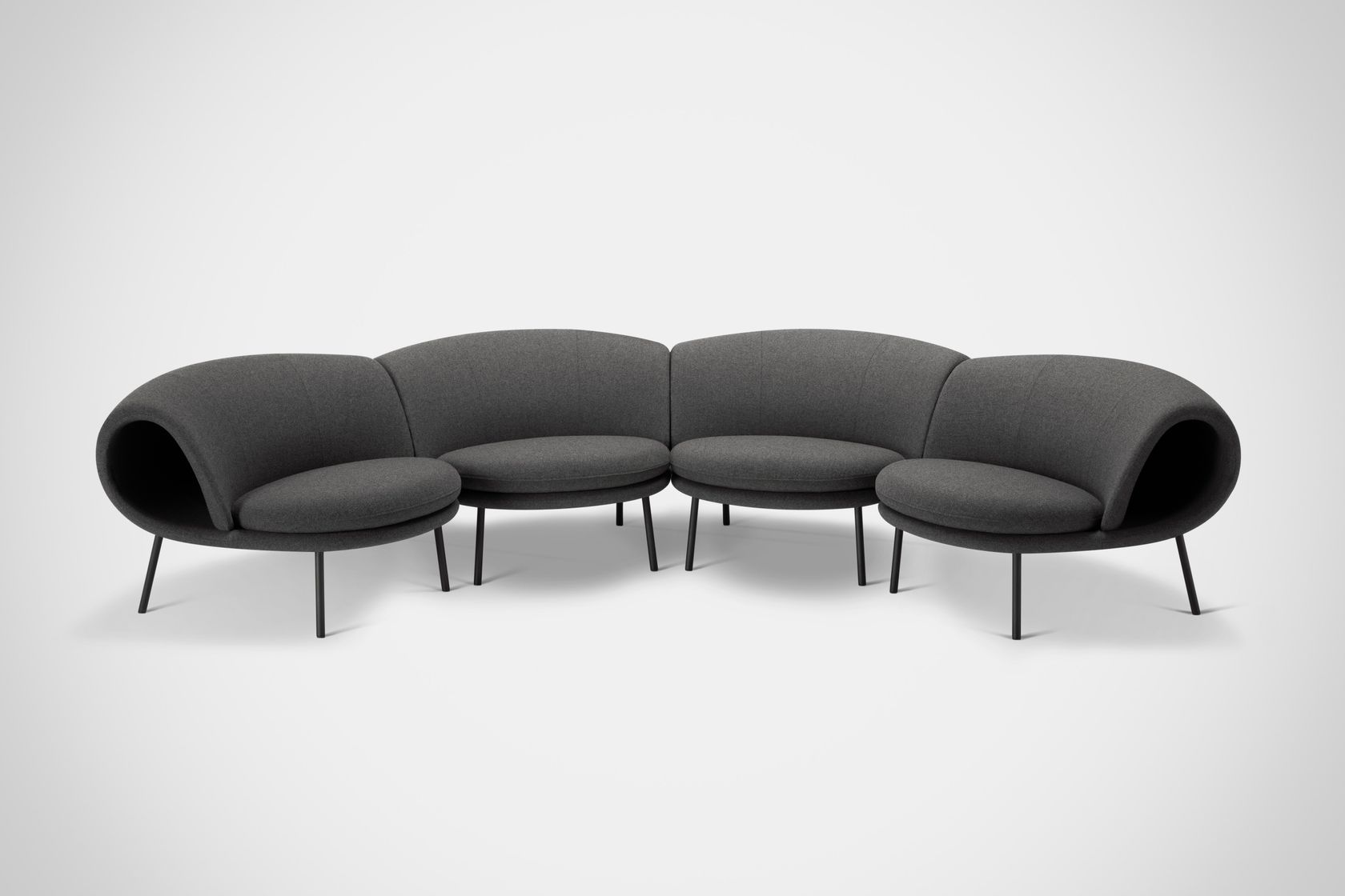 MAKI Modular fabric bench seating with back By Offecct | design Jin ...