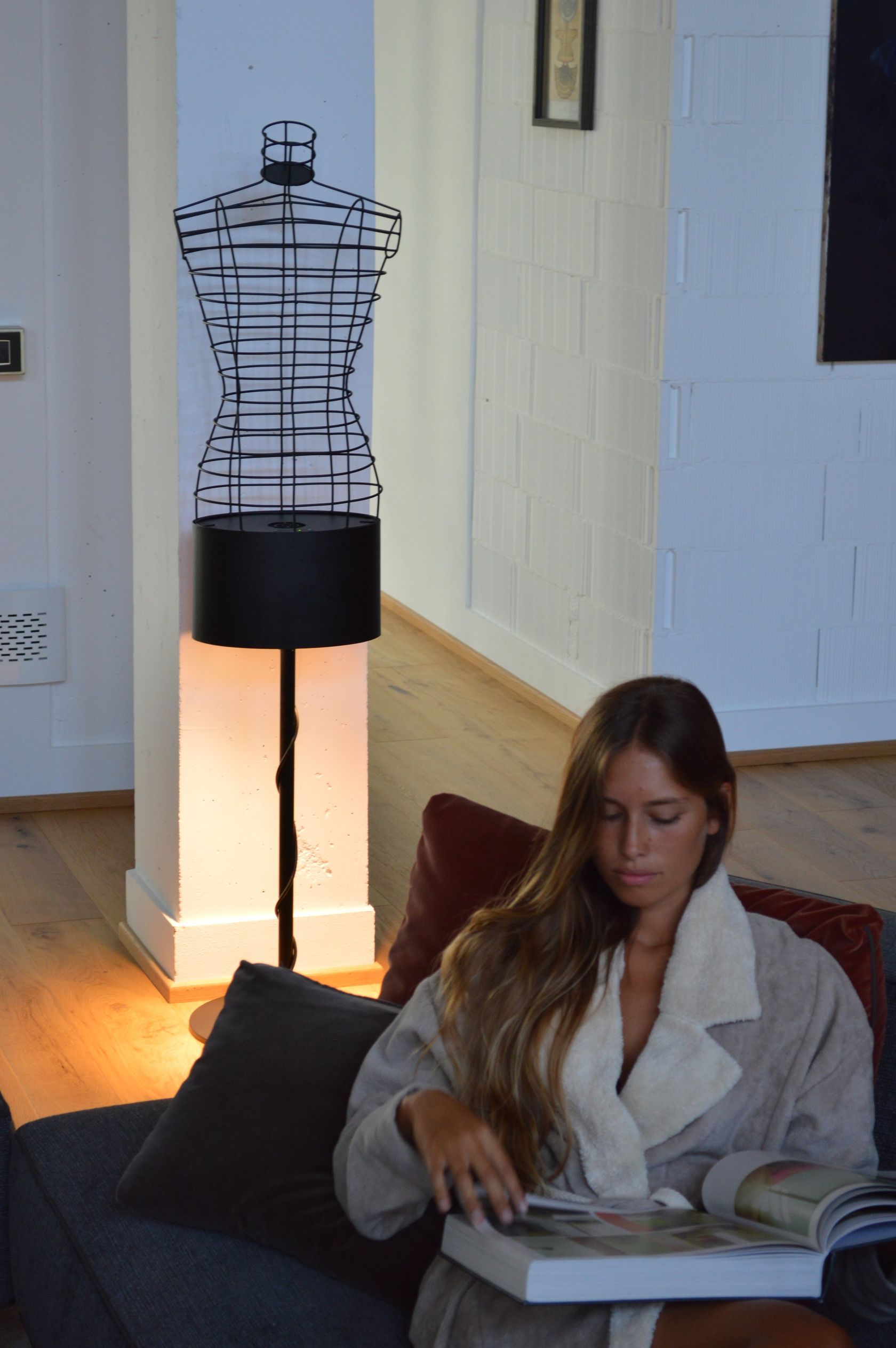 Floor-standing towel warmer with remote control MANNEQUIN By Cobrillo