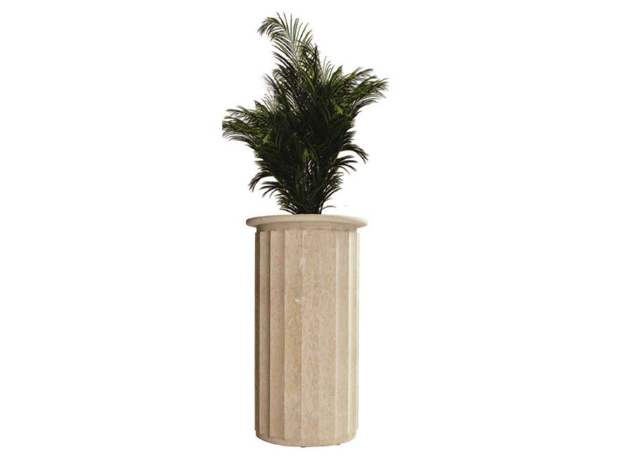 MAPUTO | High plant pot High round natural stone plant pot By Paolo ...