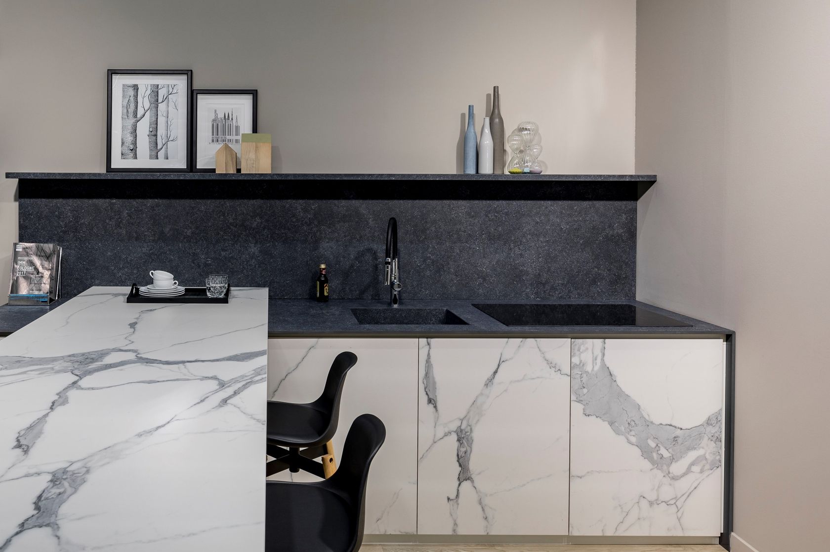 MARBLE Porcelain stoneware kitchen worktop By FLORIM stone