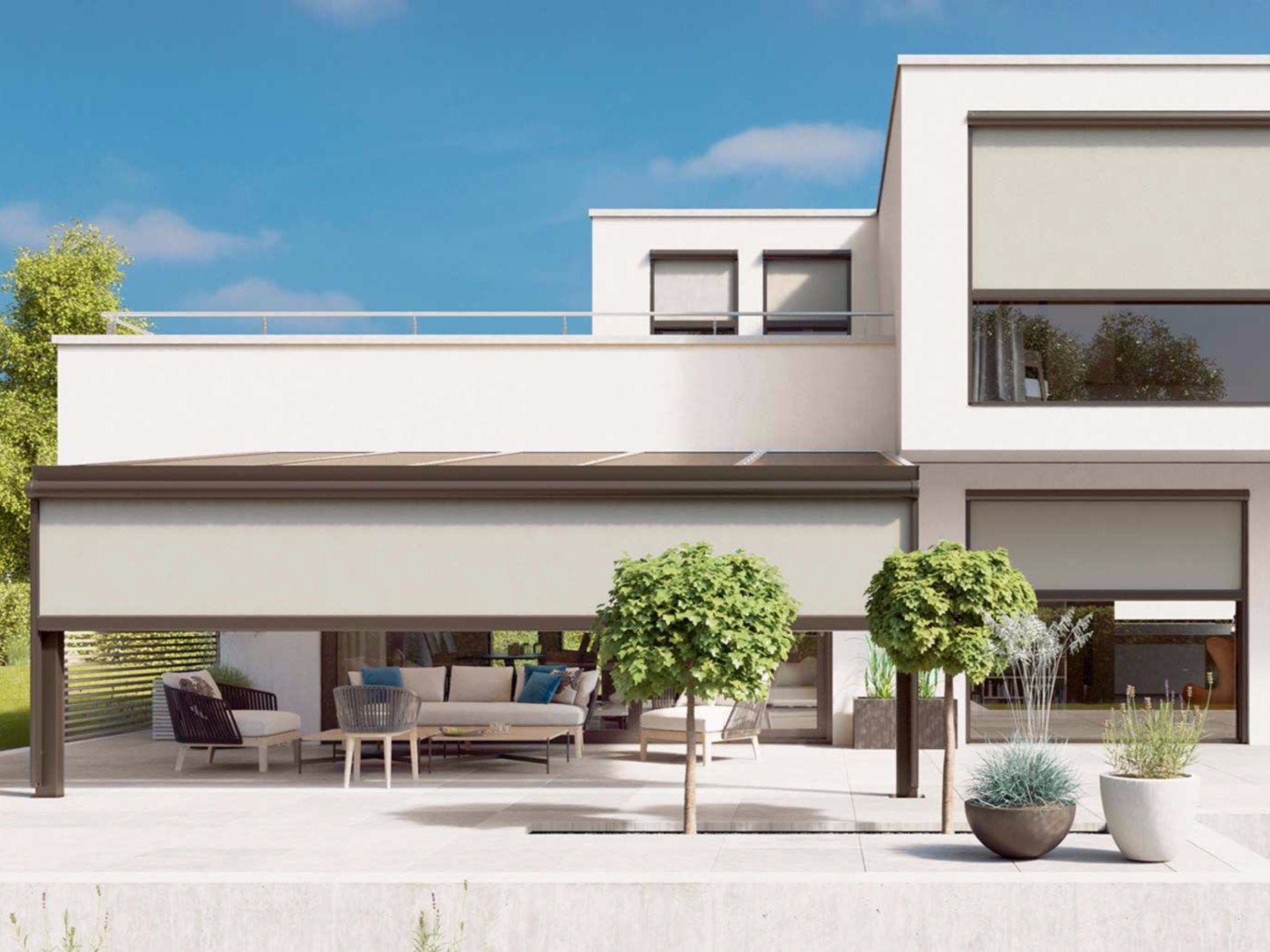 Box roller blind with guide system MARKILUX 876 By markilux
