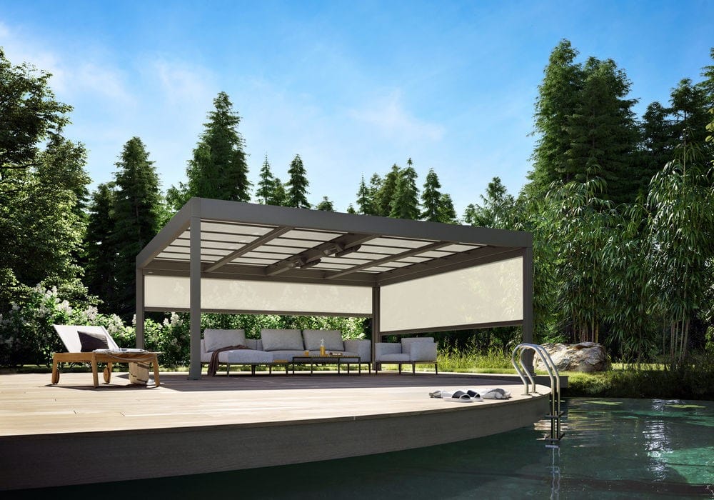 MARKILUX MARKANT Freestanding pergola with sliding cover By Markilux