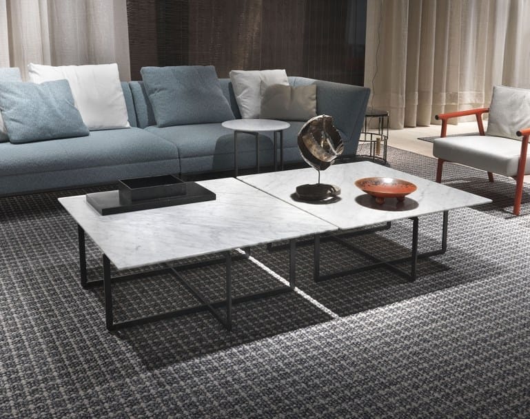 MARMADUKE Round marble side table By Flexform | design Roberto Lazzeroni