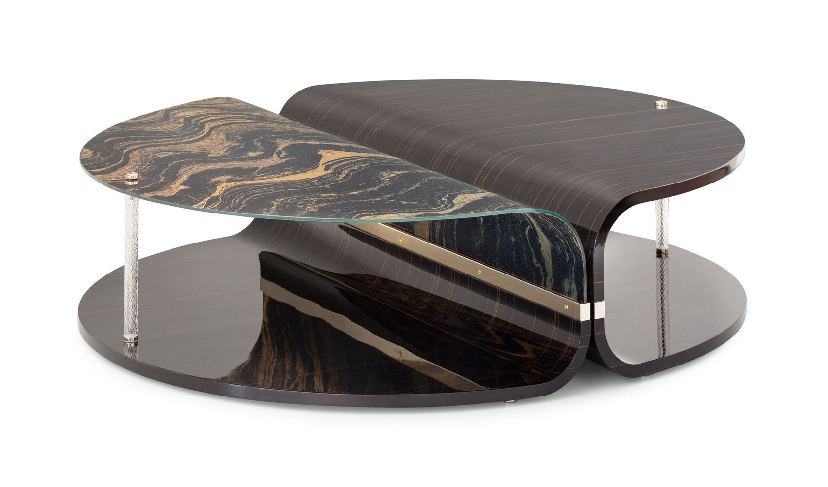 MARS Wood and glass coffee table By Sicis | design Massimiliano Raggi