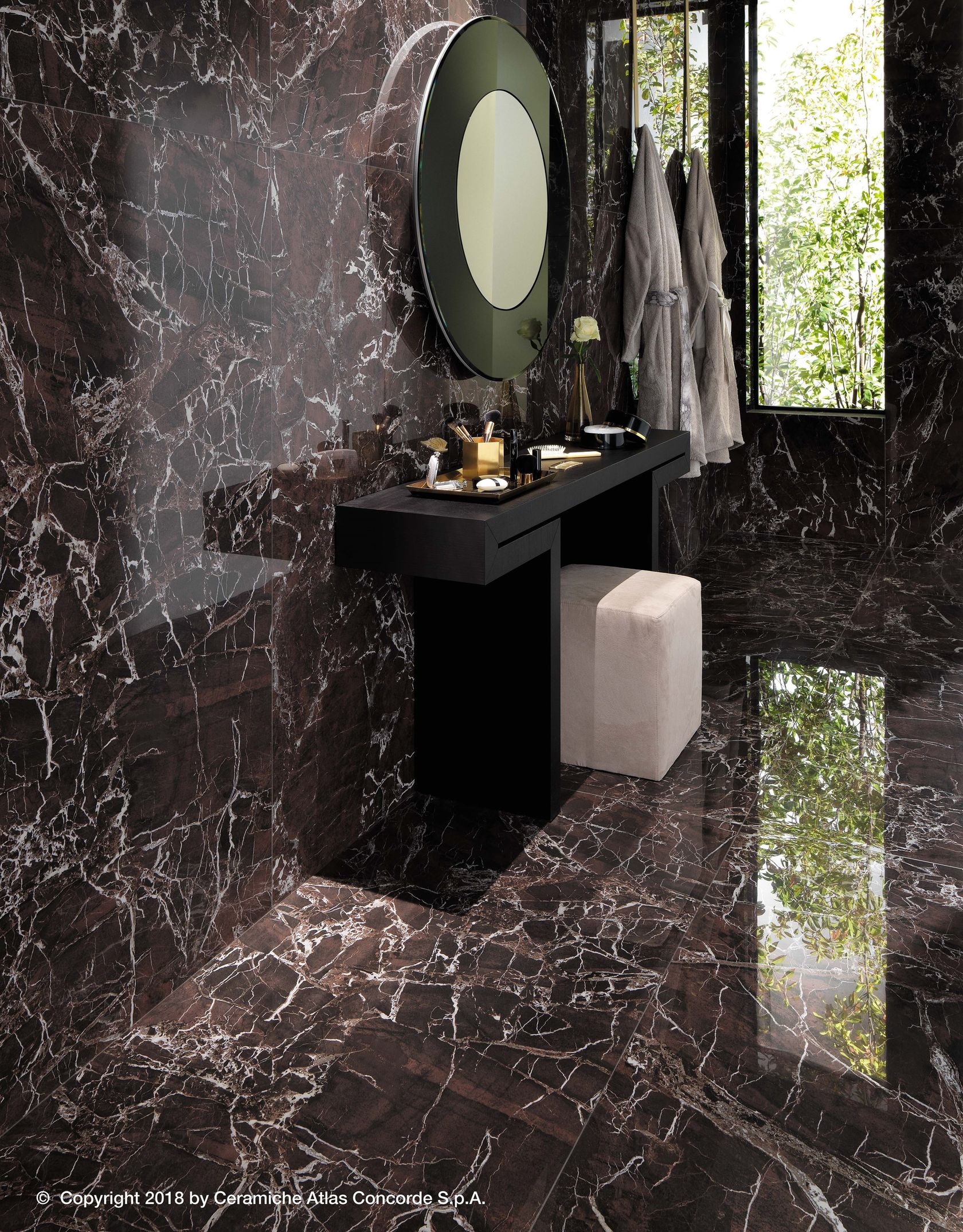 MARVEL EDGE Porcelain stoneware flooring with marble effect By Atlas ...