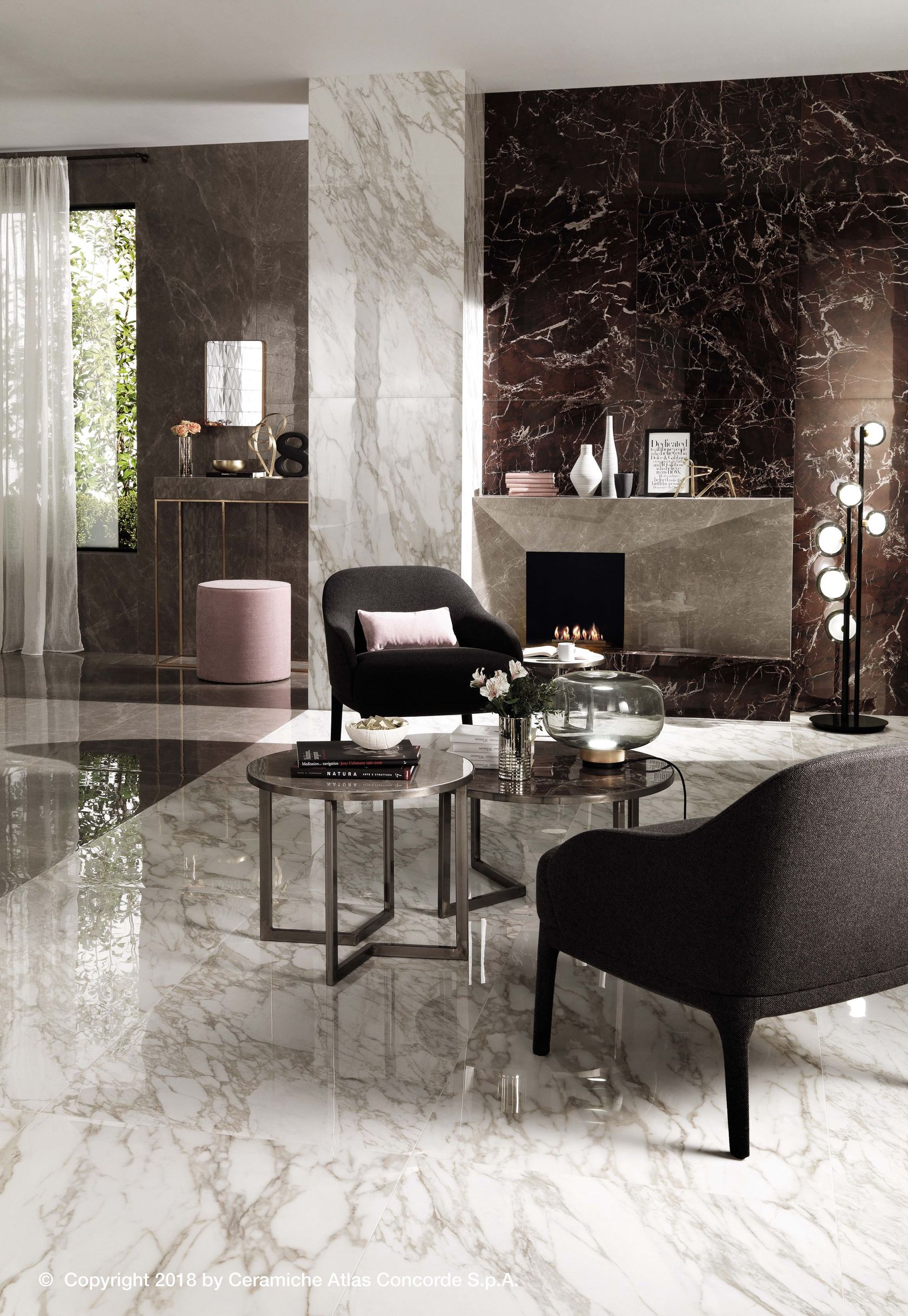 MARVEL EDGE Porcelain stoneware flooring with marble effect By Atlas ...