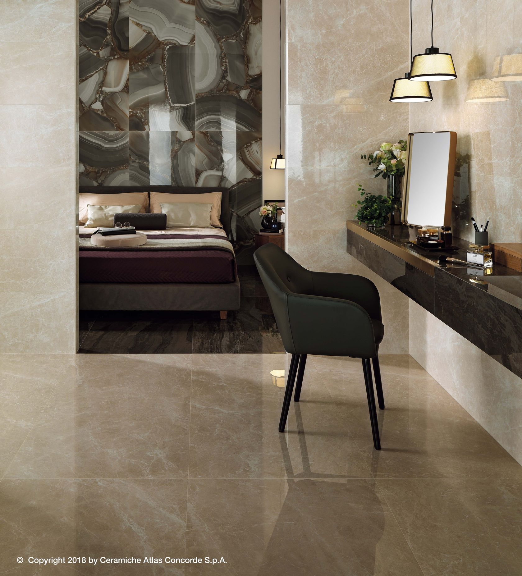 MARVEL EDGE Porcelain stoneware flooring with marble effect By Atlas ...