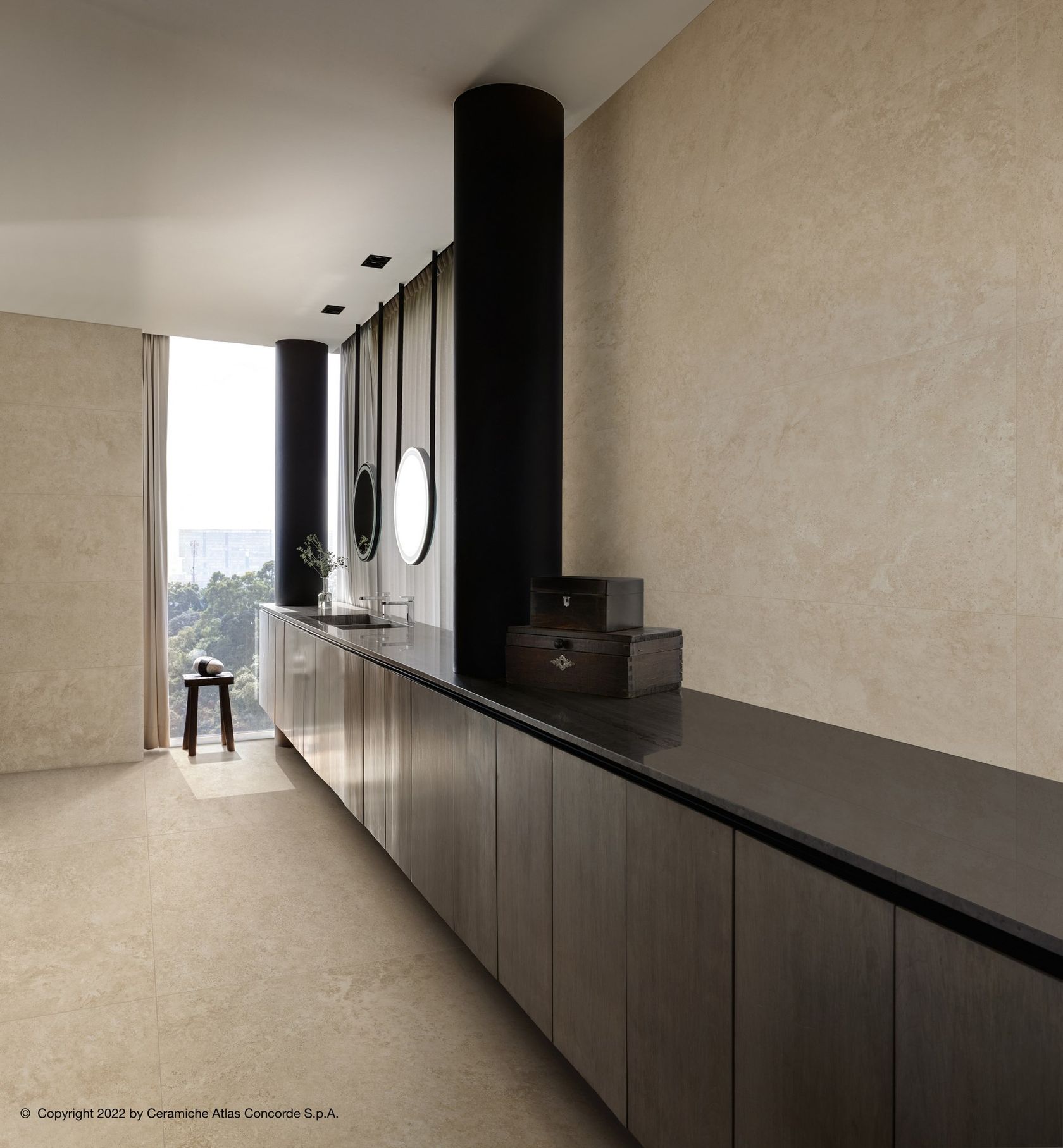 MARVEL TRAVERTINE Wall/floor tiles with marble effect By Atlas Concorde