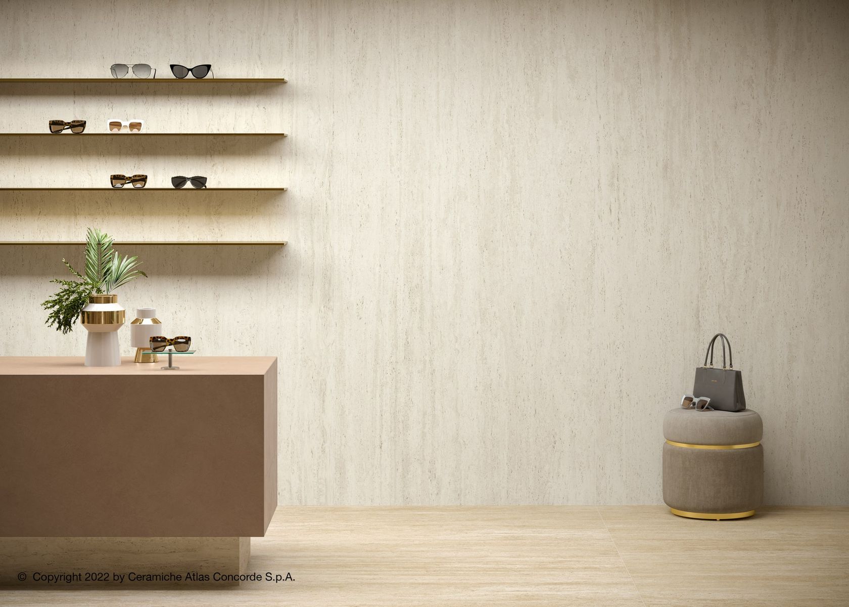 MARVEL TRAVERTINE Wall/floor tiles with marble effect By Atlas Concorde