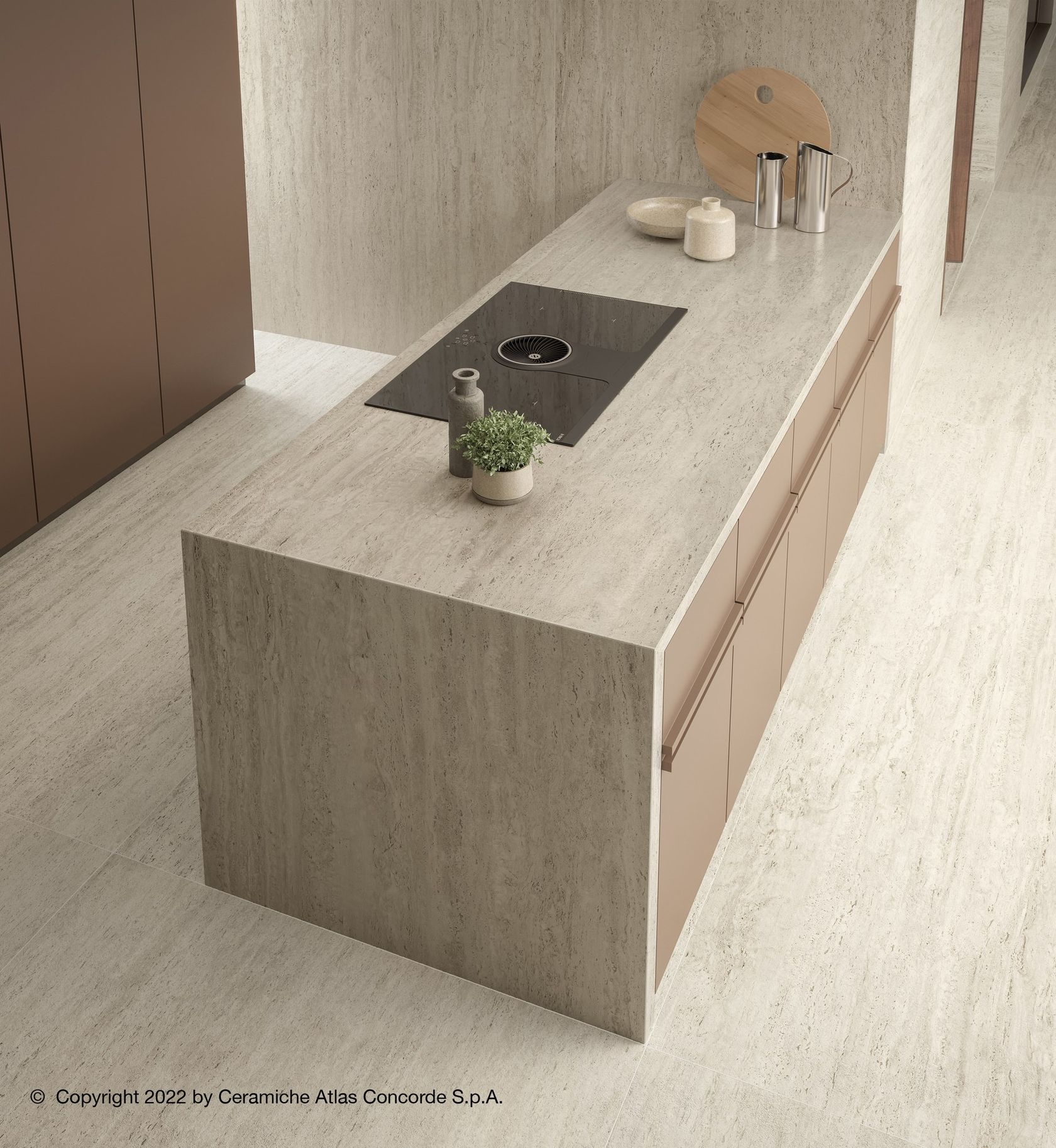 MARVEL TRAVERTINE Wall/floor tiles with marble effect By Atlas Concorde