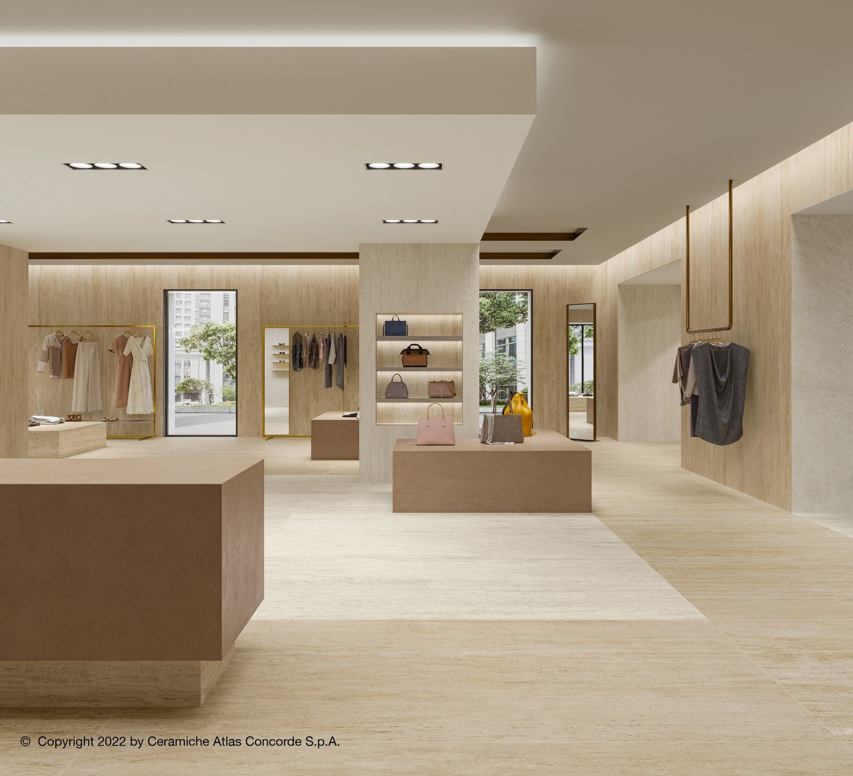 MARVEL TRAVERTINE Wall/floor tiles with marble effect By Atlas Concorde