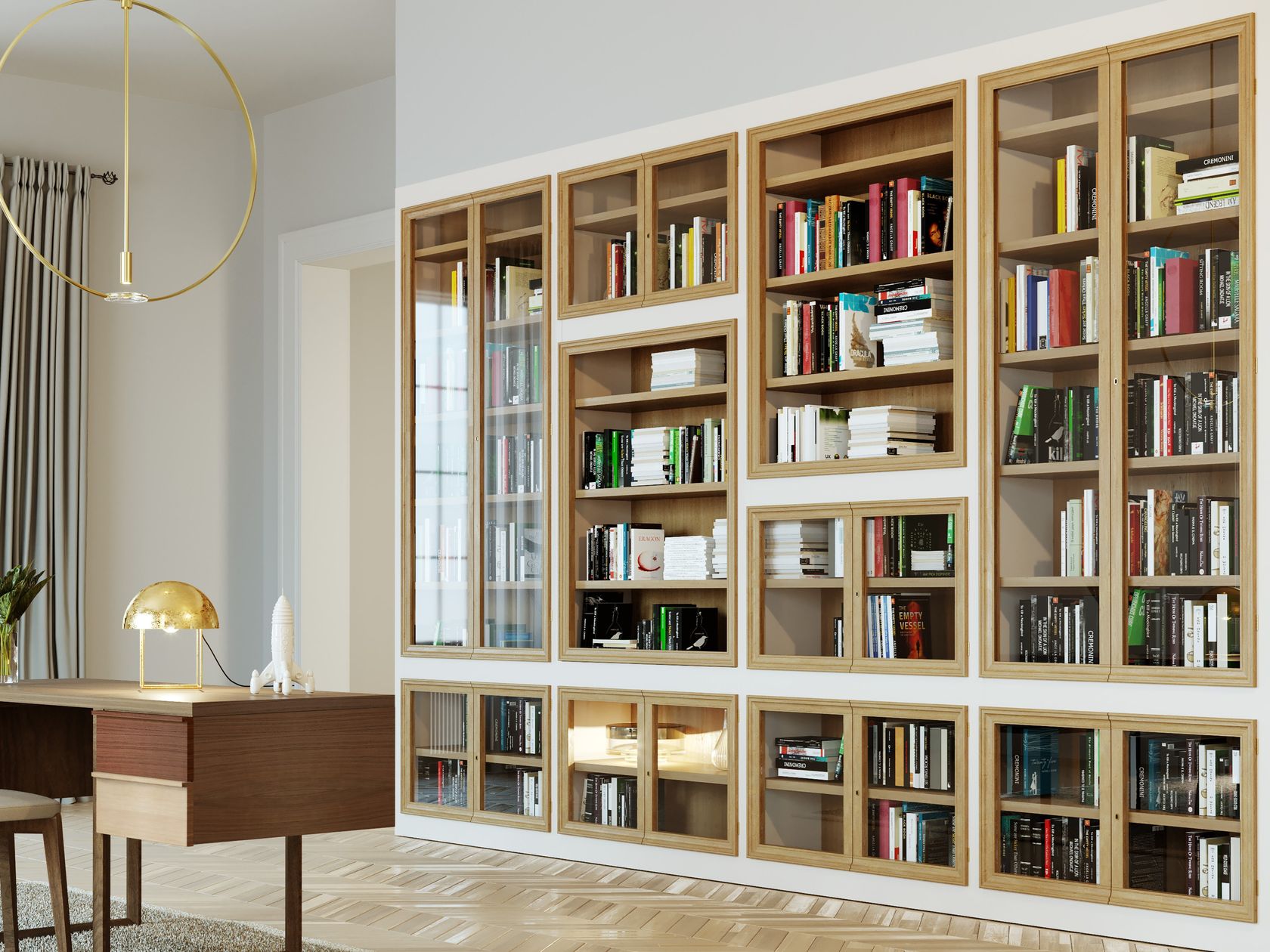 MASCHERA | Cherry wood bookcase By Morelato