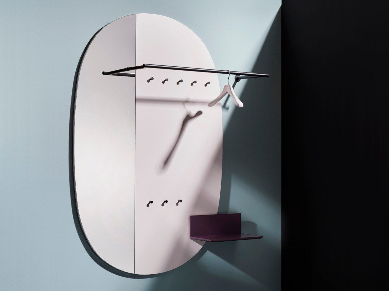 Wall-mounted coat rack MASK By Schönbuch design Sebastian Herkner