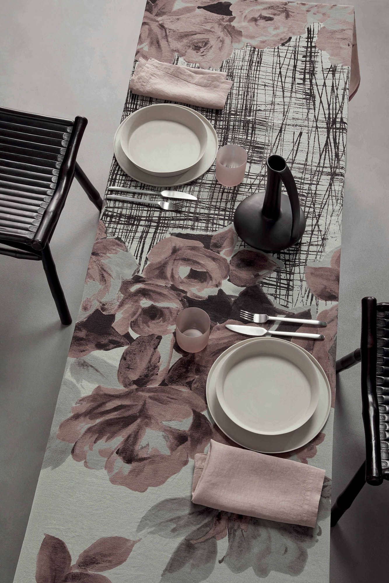 Printed abaca tablecloth MATCH By Society Limonta