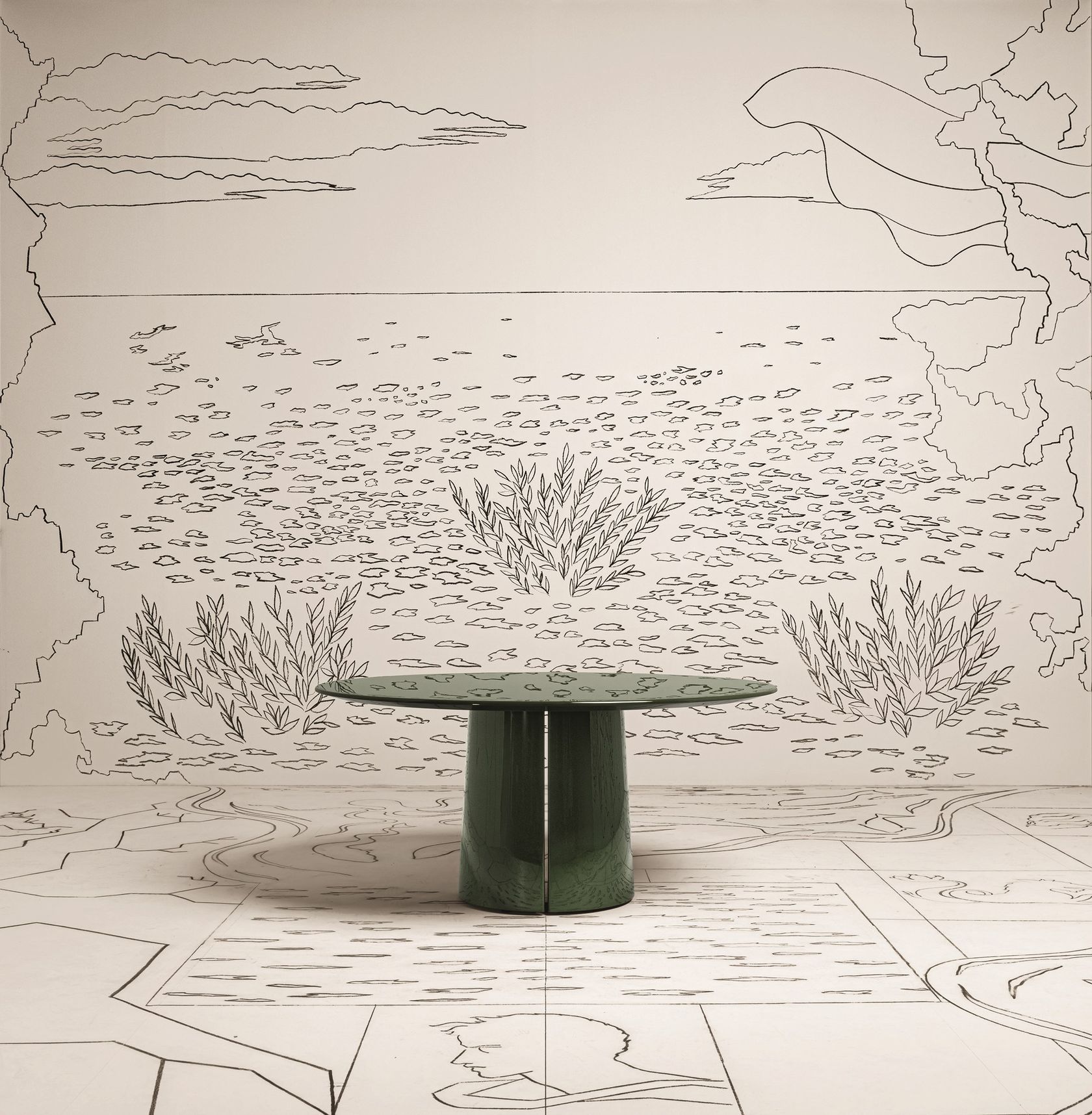 MATEO Round wooden table By Molteni & C. | design Vincent Van Duysen