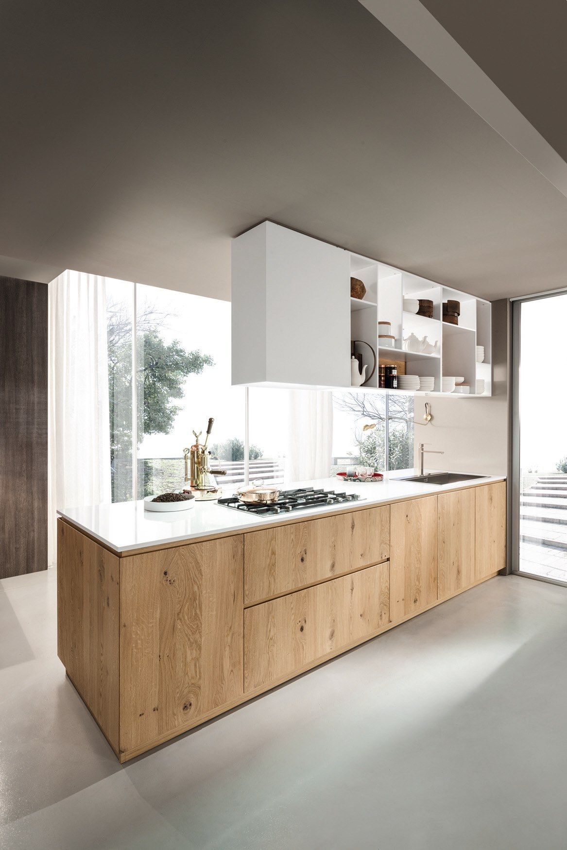 Linear kitchen with integrated handles MATERIKA 05 Materika Collection ...