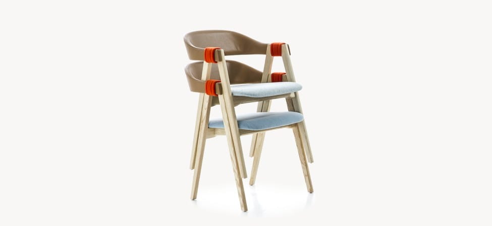 MATHILDA Stackable wooden chair with armrests By Moroso | design ...