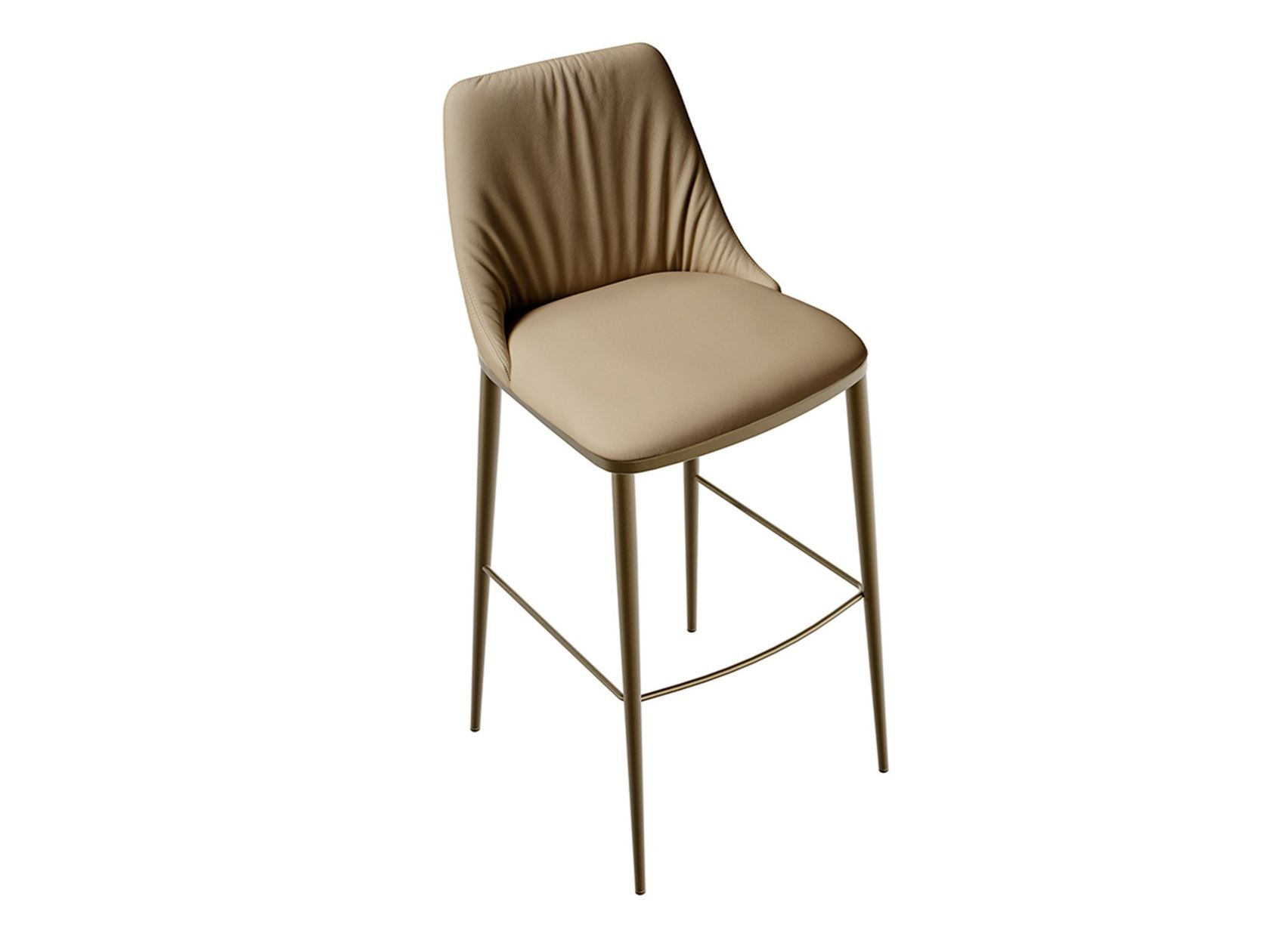 MAX DELUXE Tabouret haut en cuir avec dossier By EFORMA | design Antoy Filips