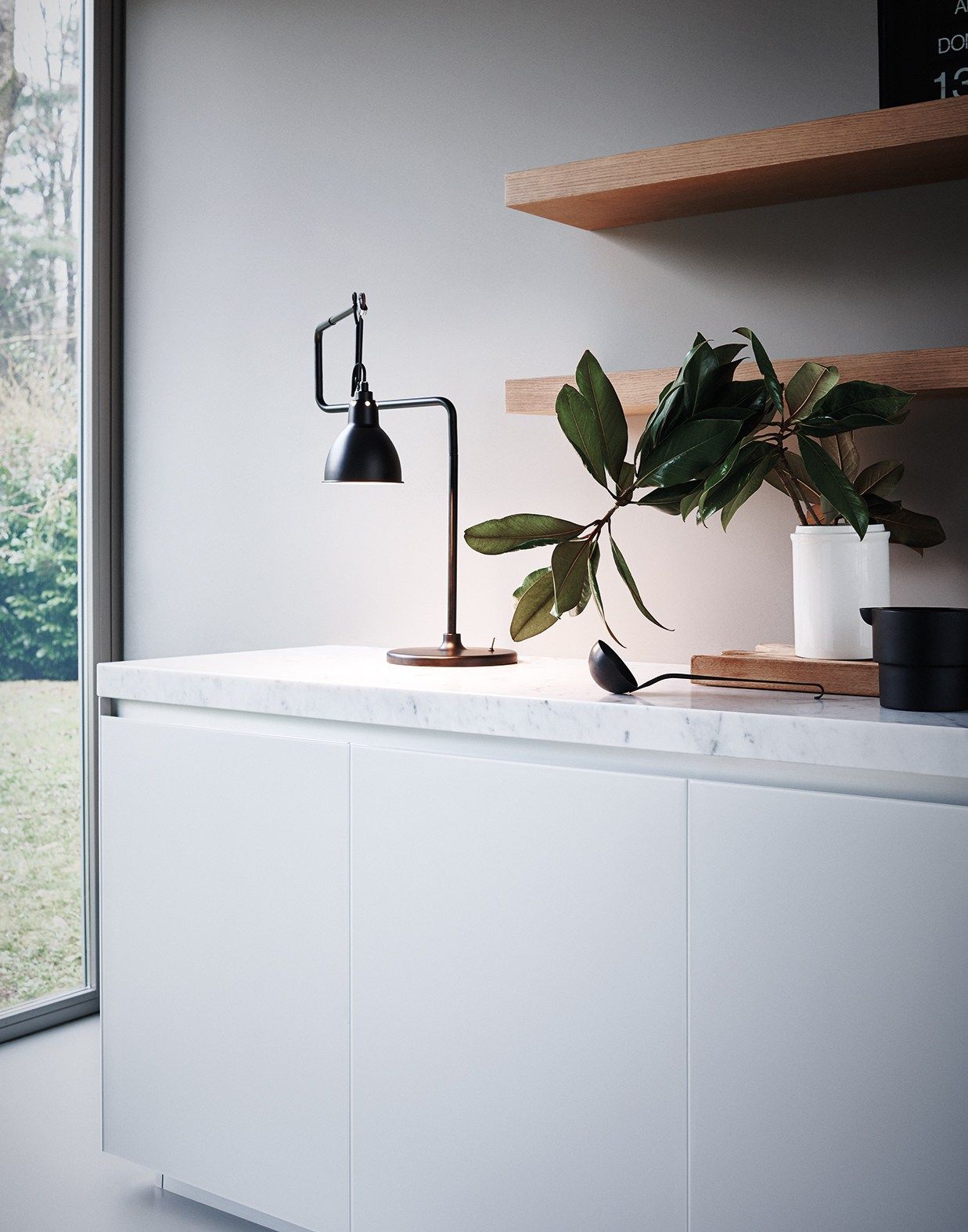 Etched glass and oak fitted kitchen with island MAXIMA 2.2 ...