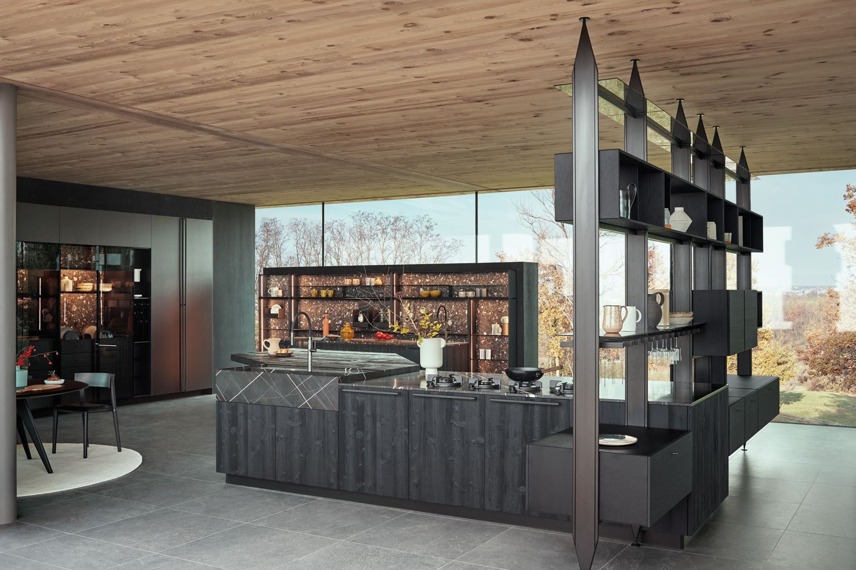 MAXIMA 2.2 - NATURAL SHARING Fitted kitchen with island By Cesar