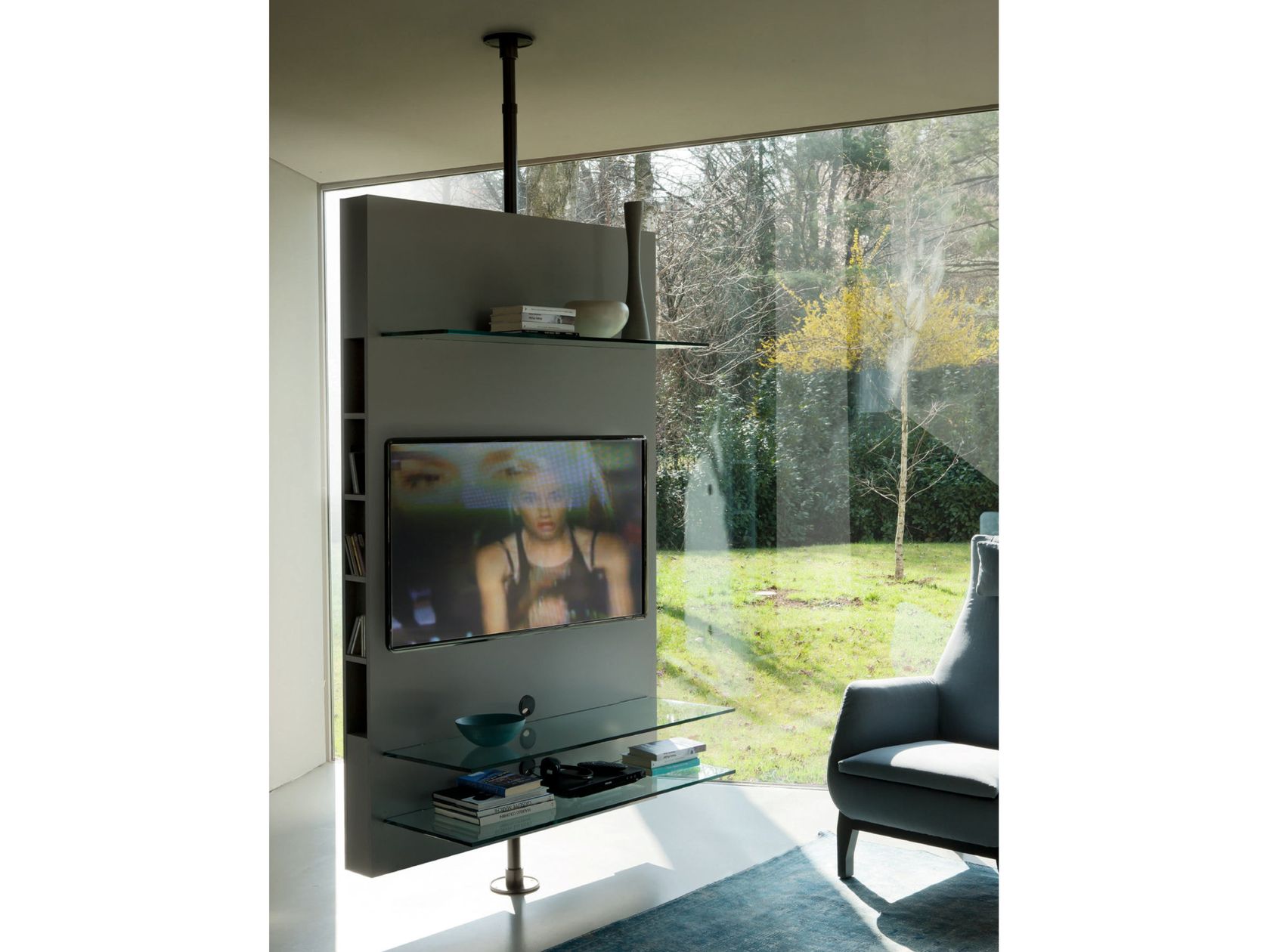 MEDIA CENTRE | Swivel TV cabinet By Porada design Tarcisio Colzani