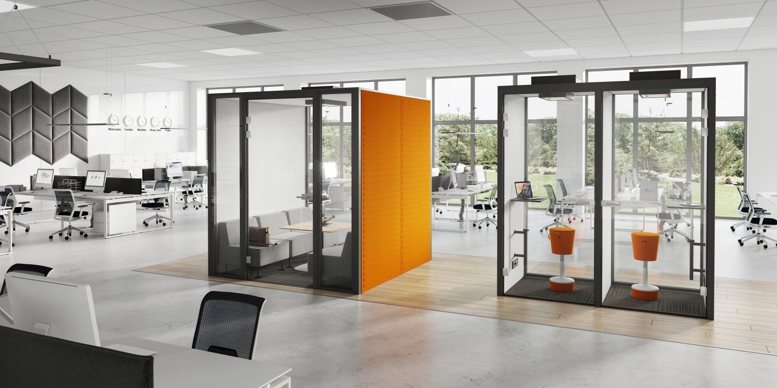 Isola ufficio acustica multimediale per meeting MEETING POD Collezione ...