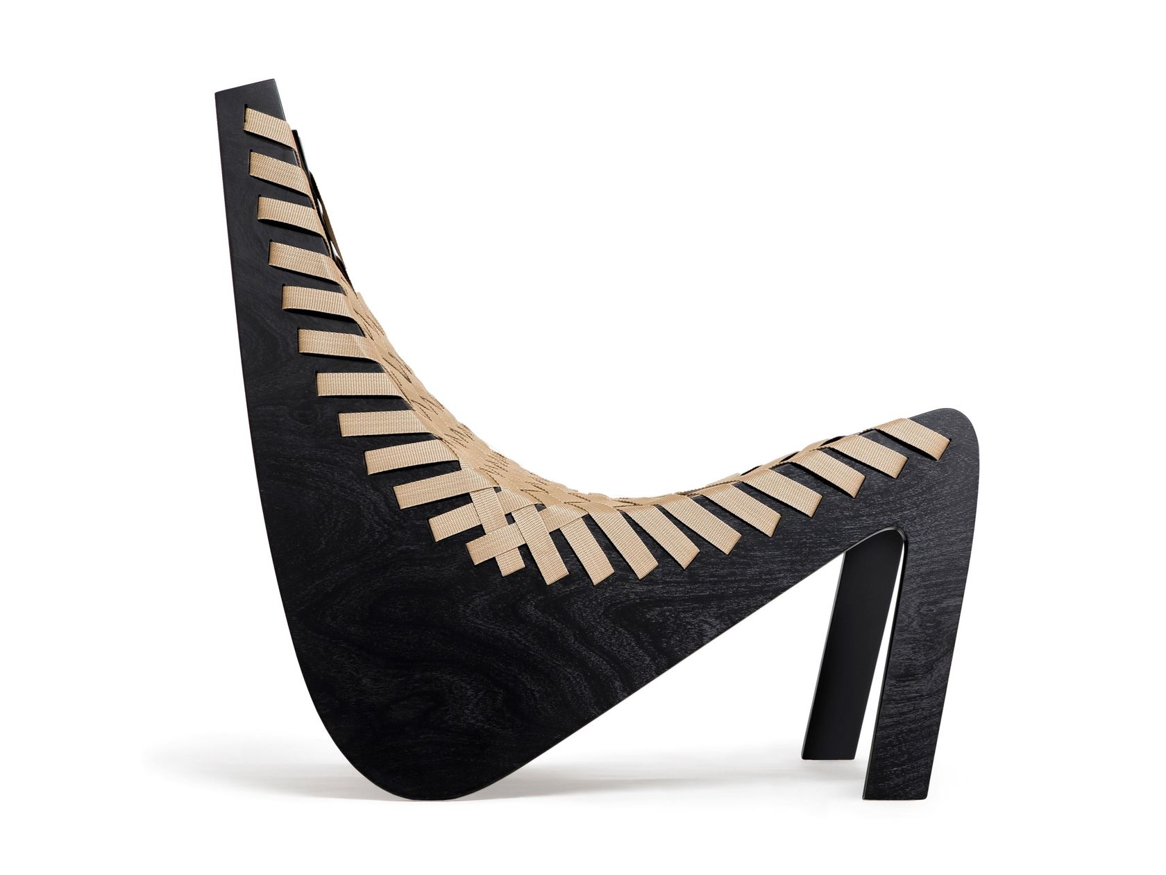 MELON BEIGE - BLACK WOOD Low lounge chair By Aggy | design Agota Rimsaite