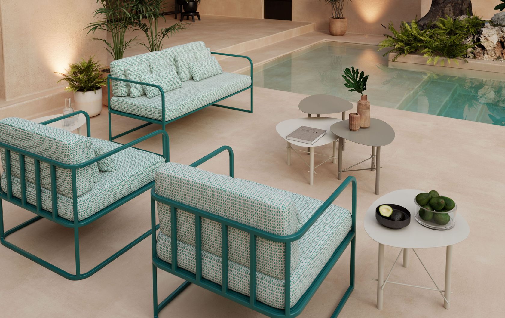 CRUISE 2 seater metal garden sofa By MEMEDESIGN