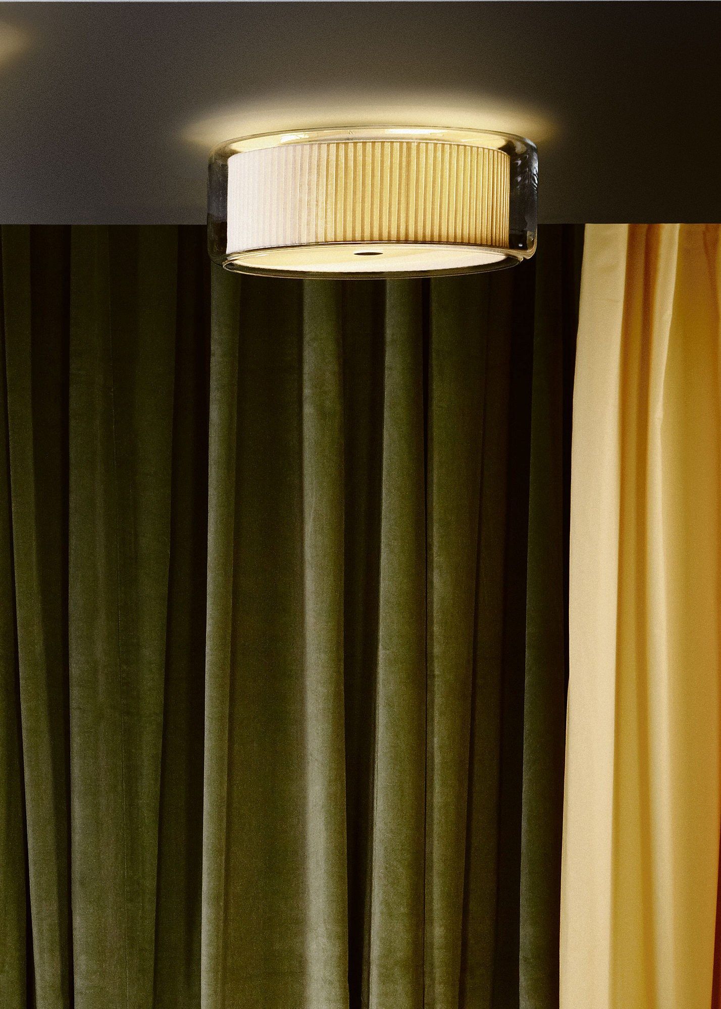 MERCER LED blown glass and fabric ceiling light By Marset | design Joan ...